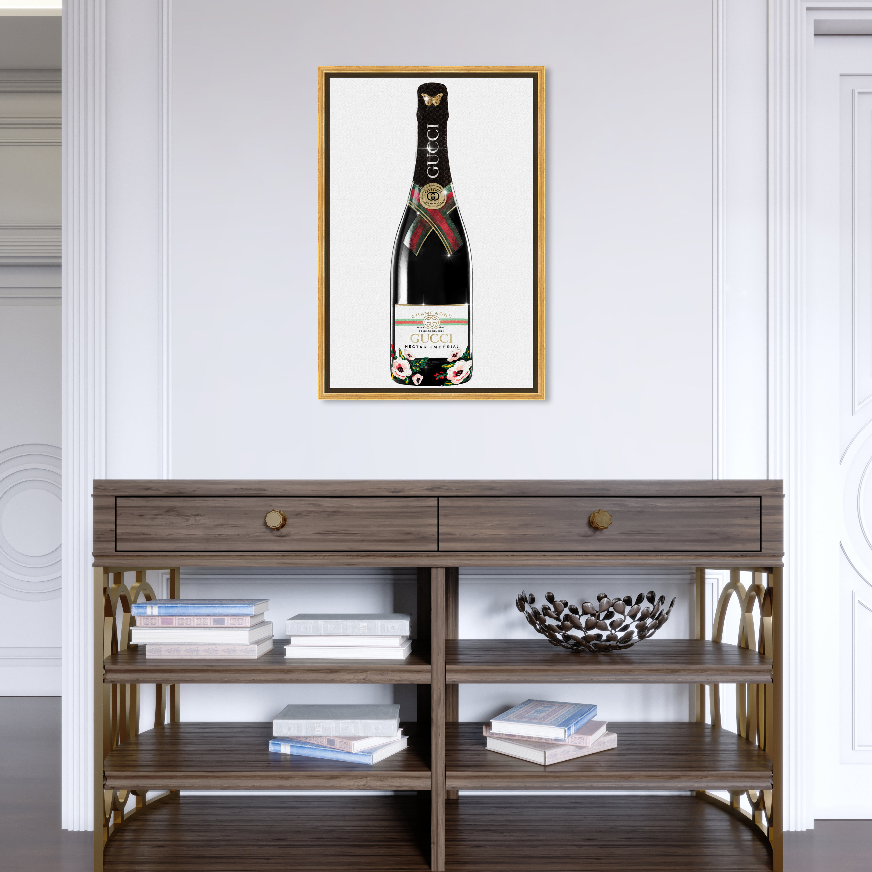 Oliver Gal Prints "Italian Mod Champagne", Glam Italian Bubbles Modern ...
