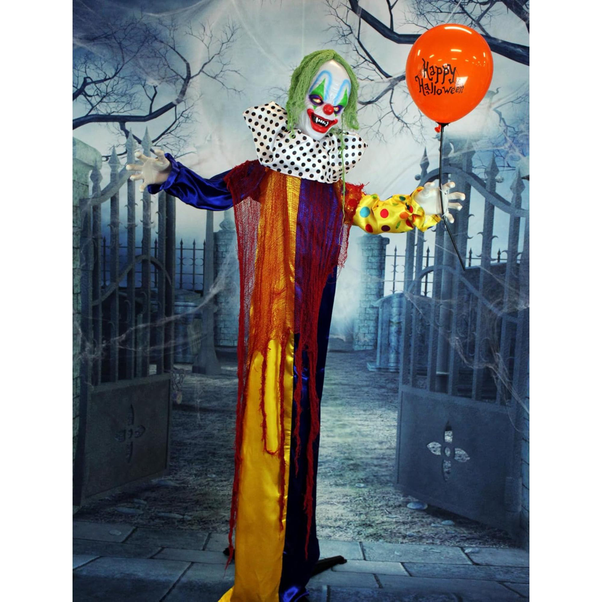 Foundry Select Life-Size Scary Talking Clown Halloween Animatronic With ...