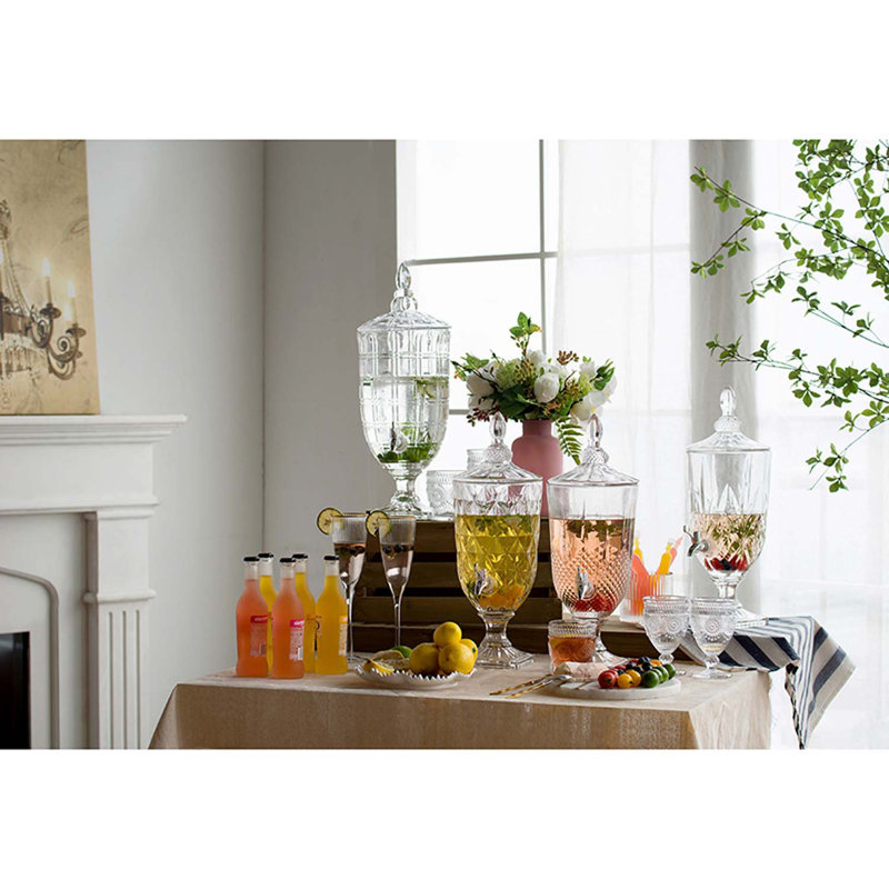 House of Hampton® Gareth 19" Lidded Drink Dispenser - Clear, Polished ...