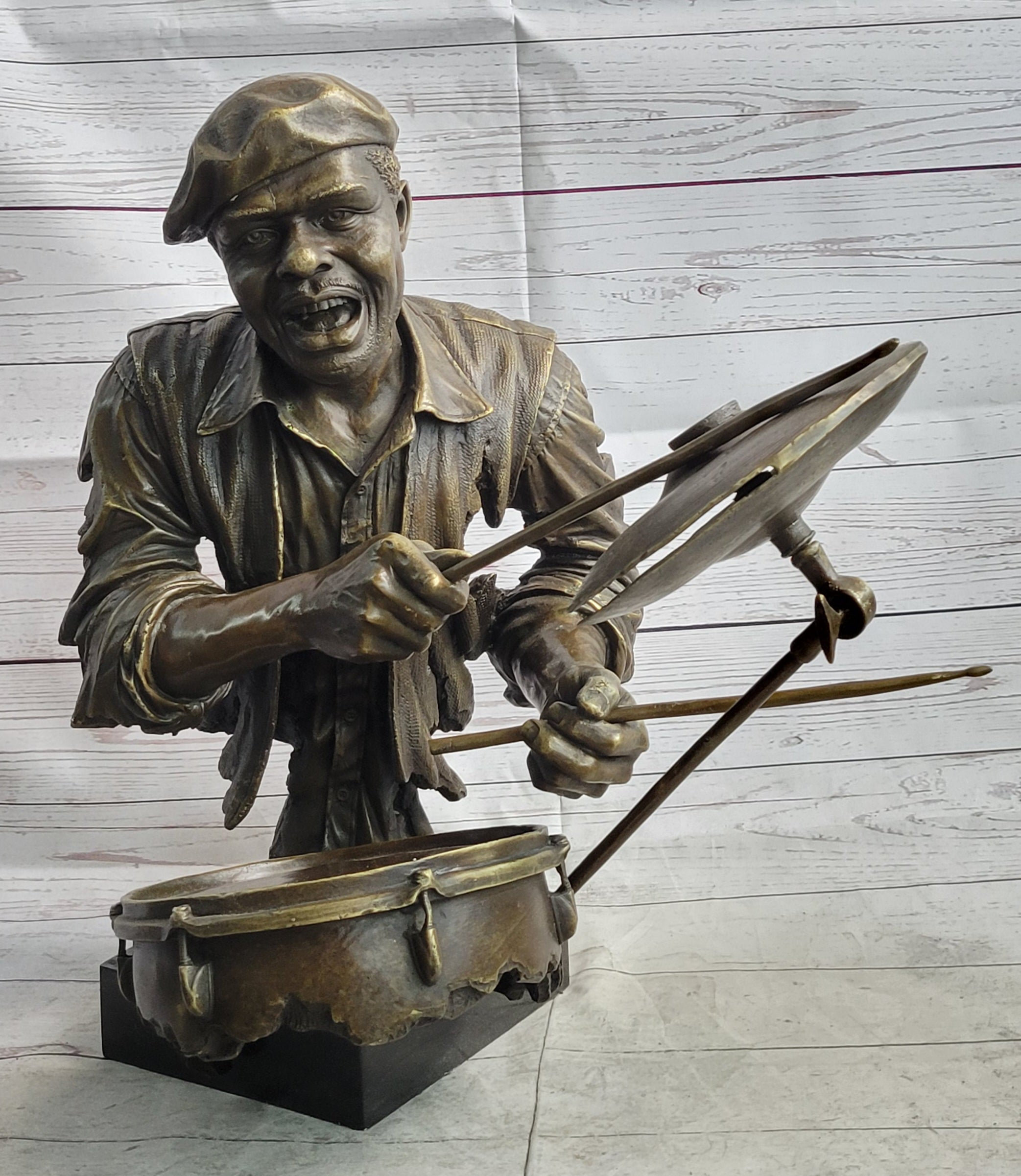 Bronzhaus African African Drummer Black Musician Sculpture Bronze ...