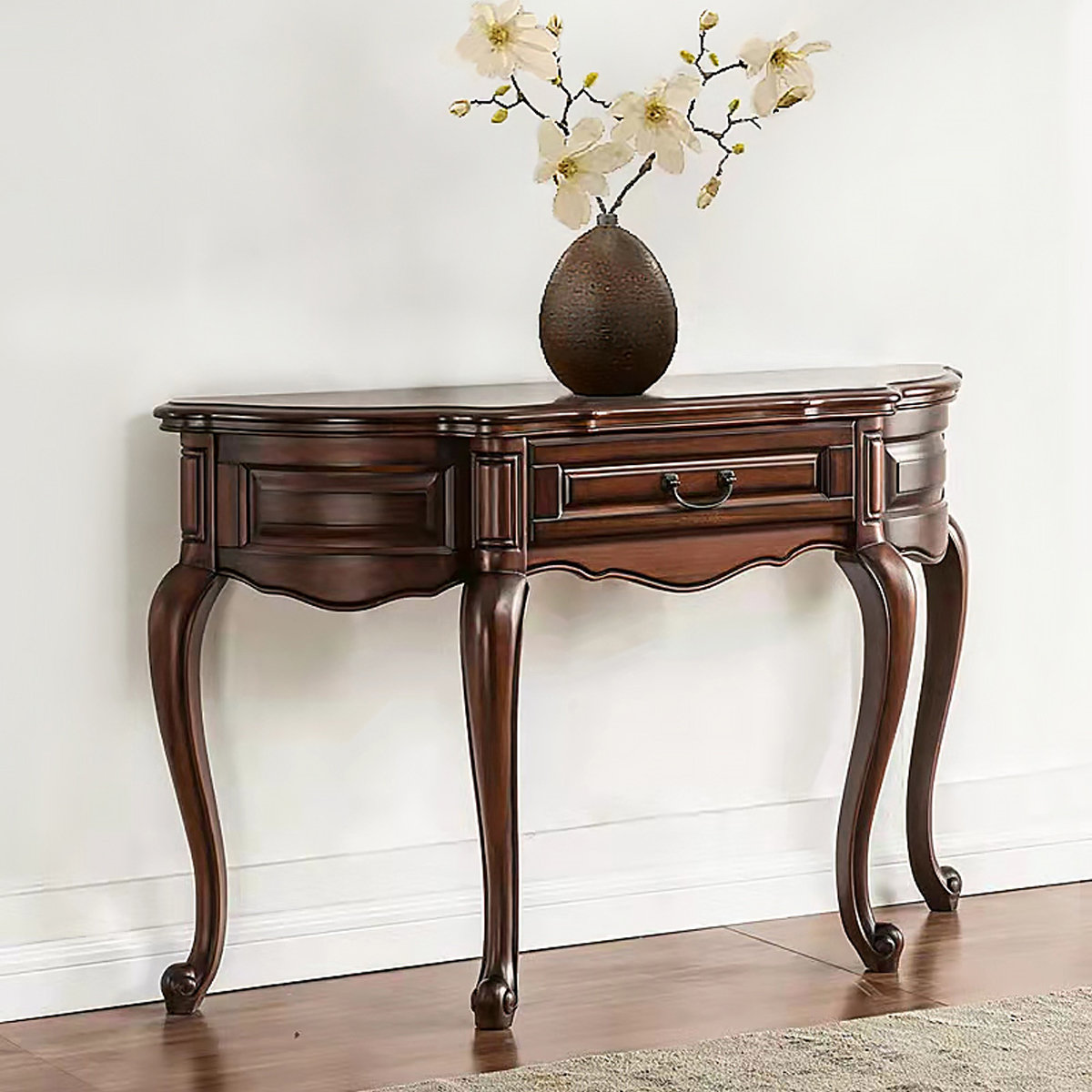 Rite Treasure Brown Half Moon Solid Wood Console Table | Wayfair