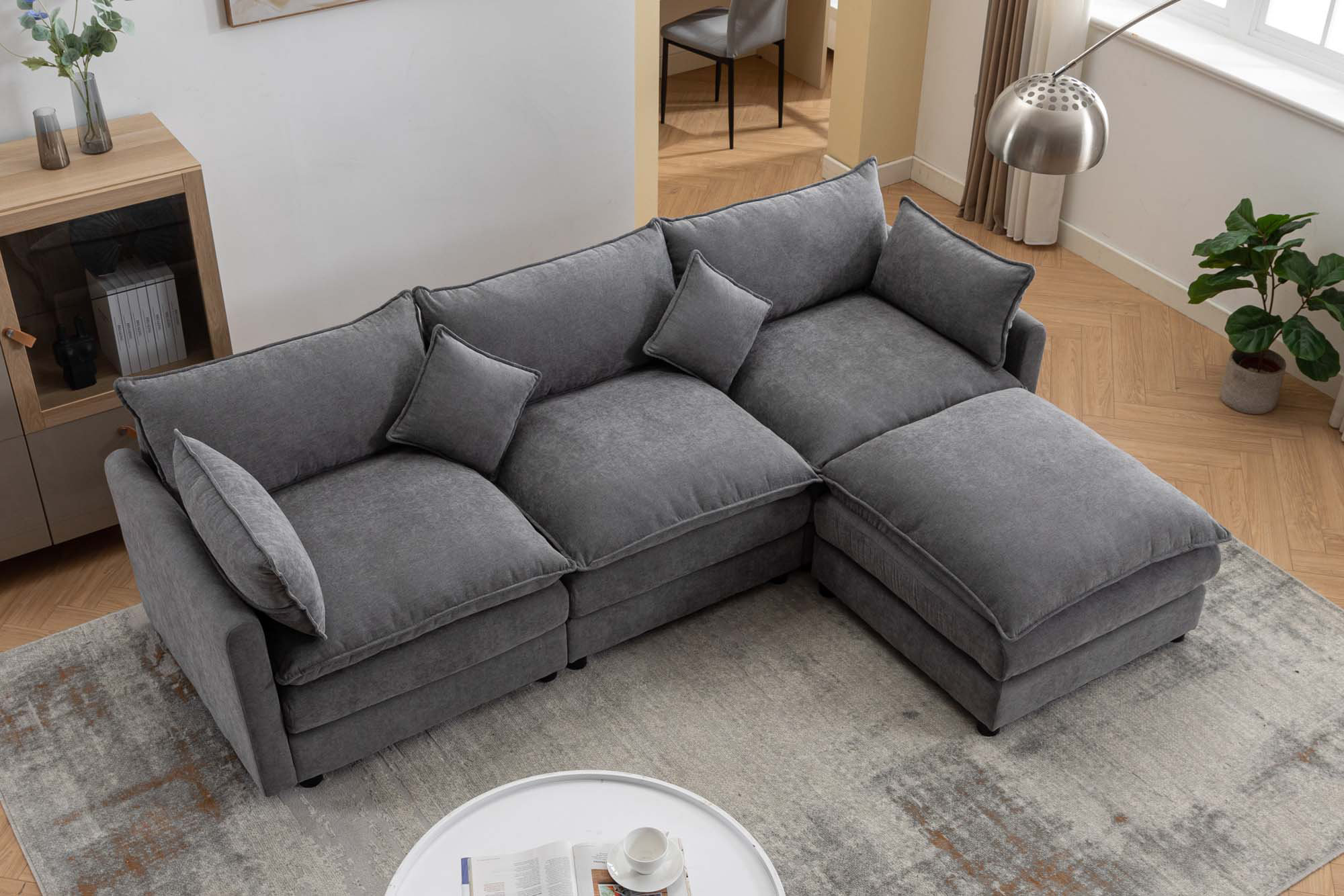 Latitude Run® Modern L-Shaped Modular 3-Seater Sectional Sofa With ...