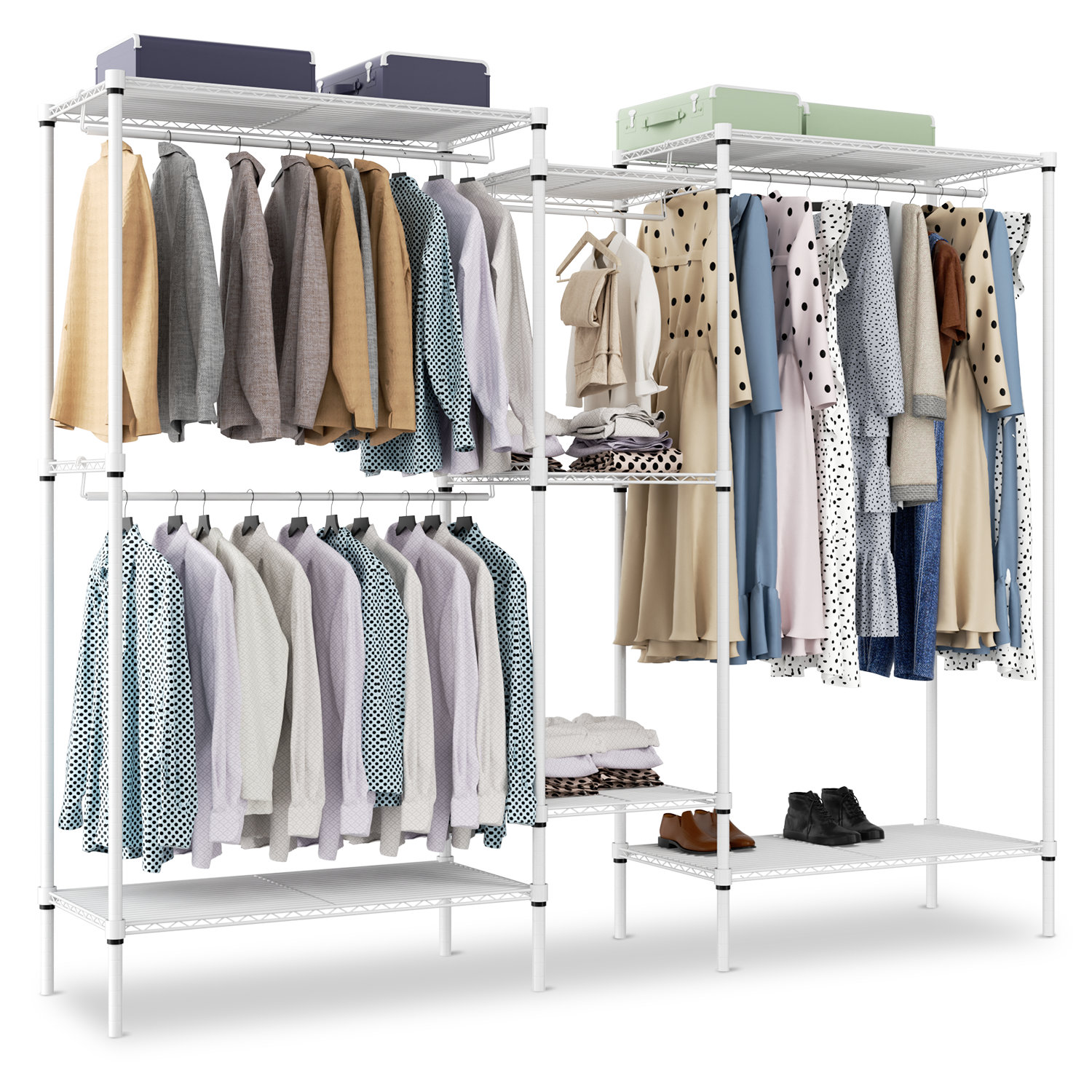 Rebrilliant Lizhet 71" H Metal Freestanding Clothes Rack with 4 Hang ...