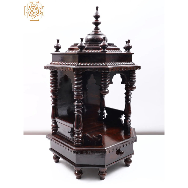 Exotic India Designer Wooden Temple with Drawer | Wayfair
