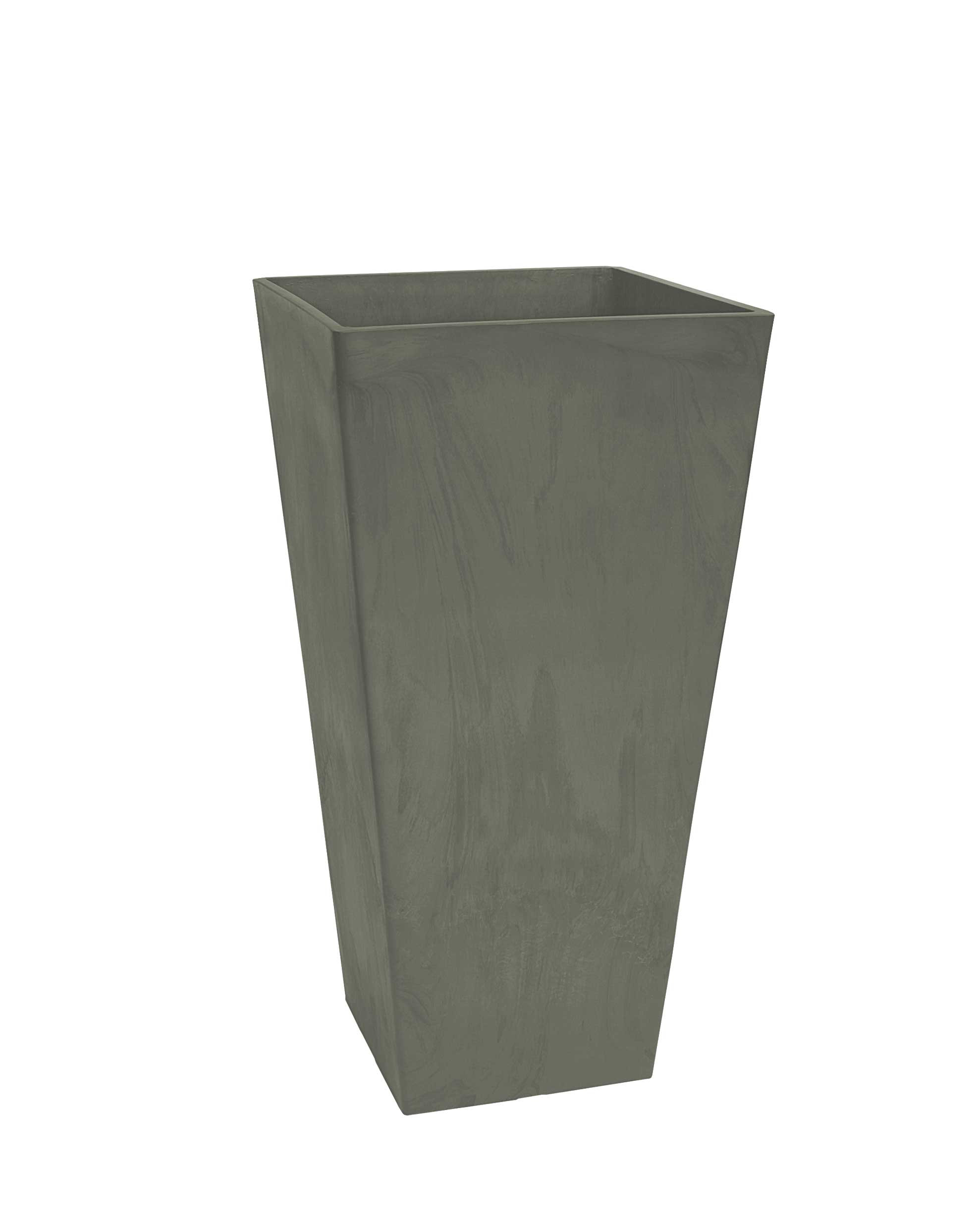 Algreen Valencia Tall Stone Composite Pot Planter with Plant Shelf ...