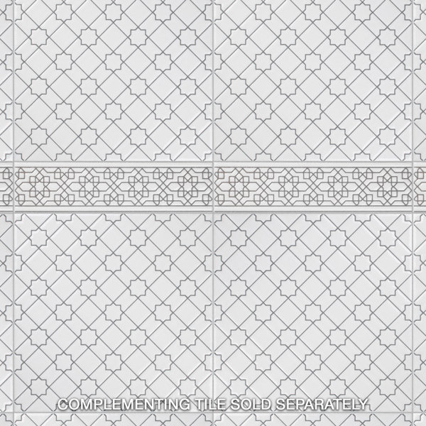 Merola Tile Sevillano 8" x 2" Ceramic Listello Tile Trim in White ...