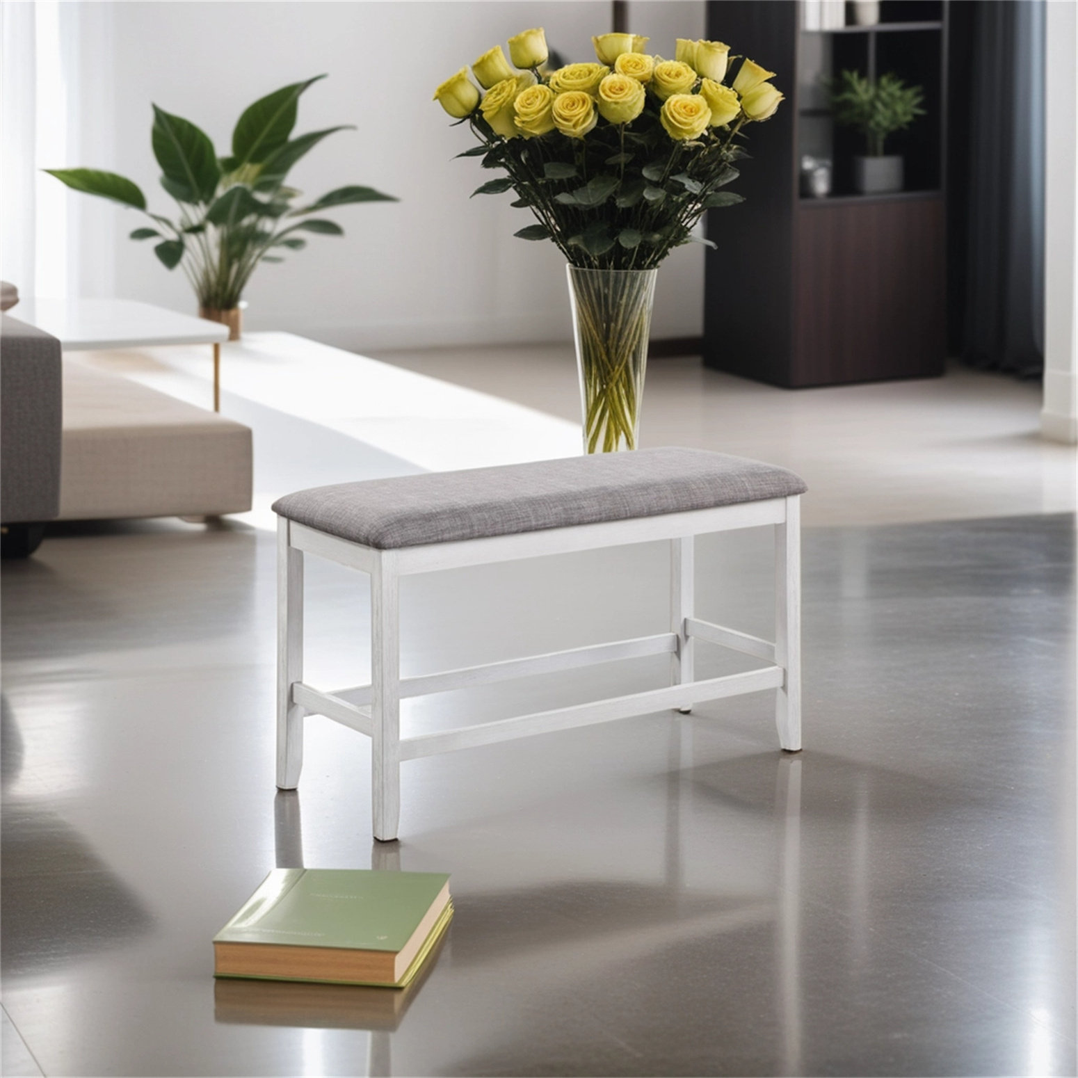 Inbox Zero Naliya 2 Seat Fabric Bench | Wayfair