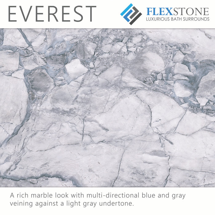 FlexStone 60"L x 36"W Single Threshold Alcove Shower Base with Center ...