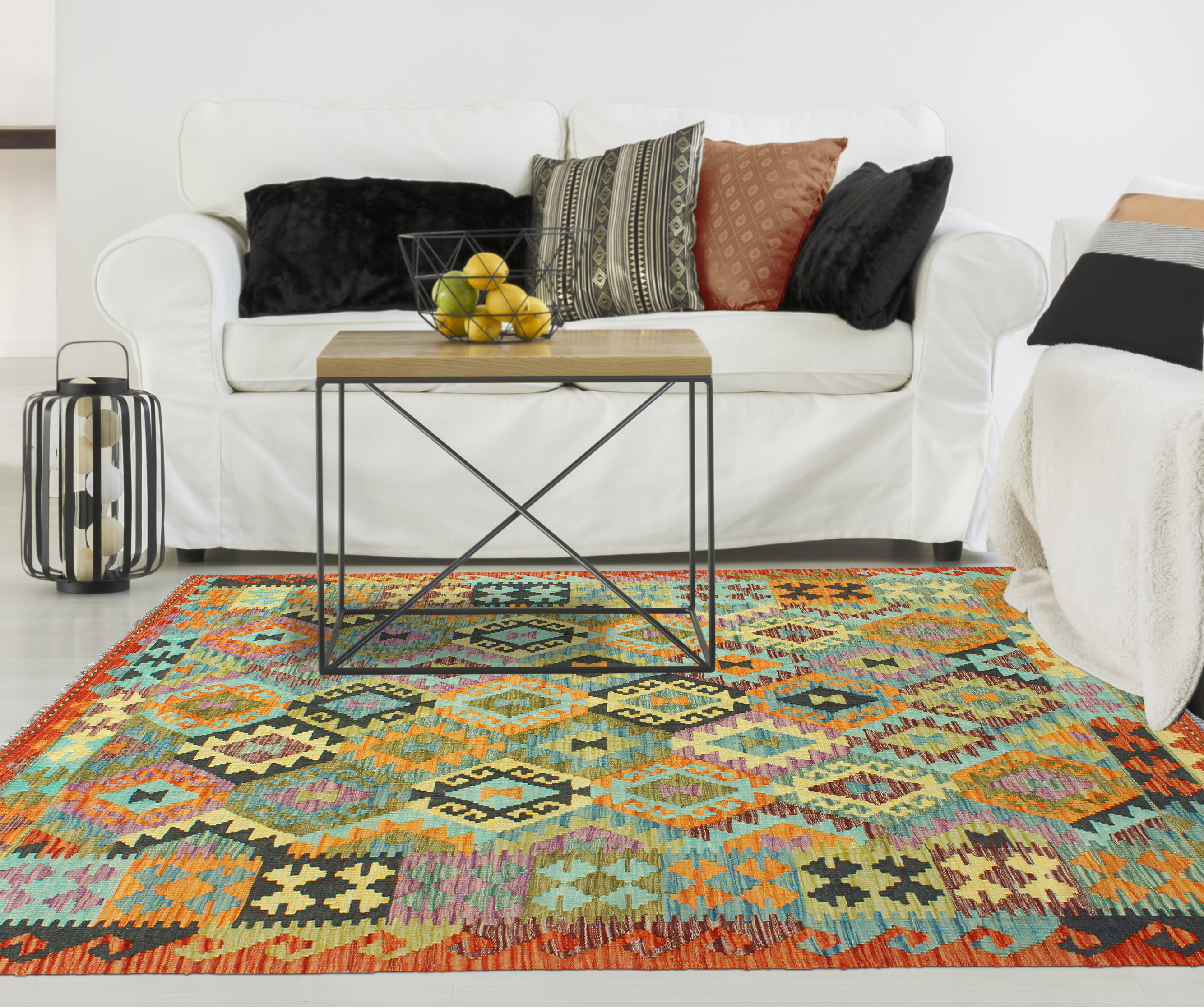 Isabelline Flatweave Radeyah Blue Rug | Wayfair