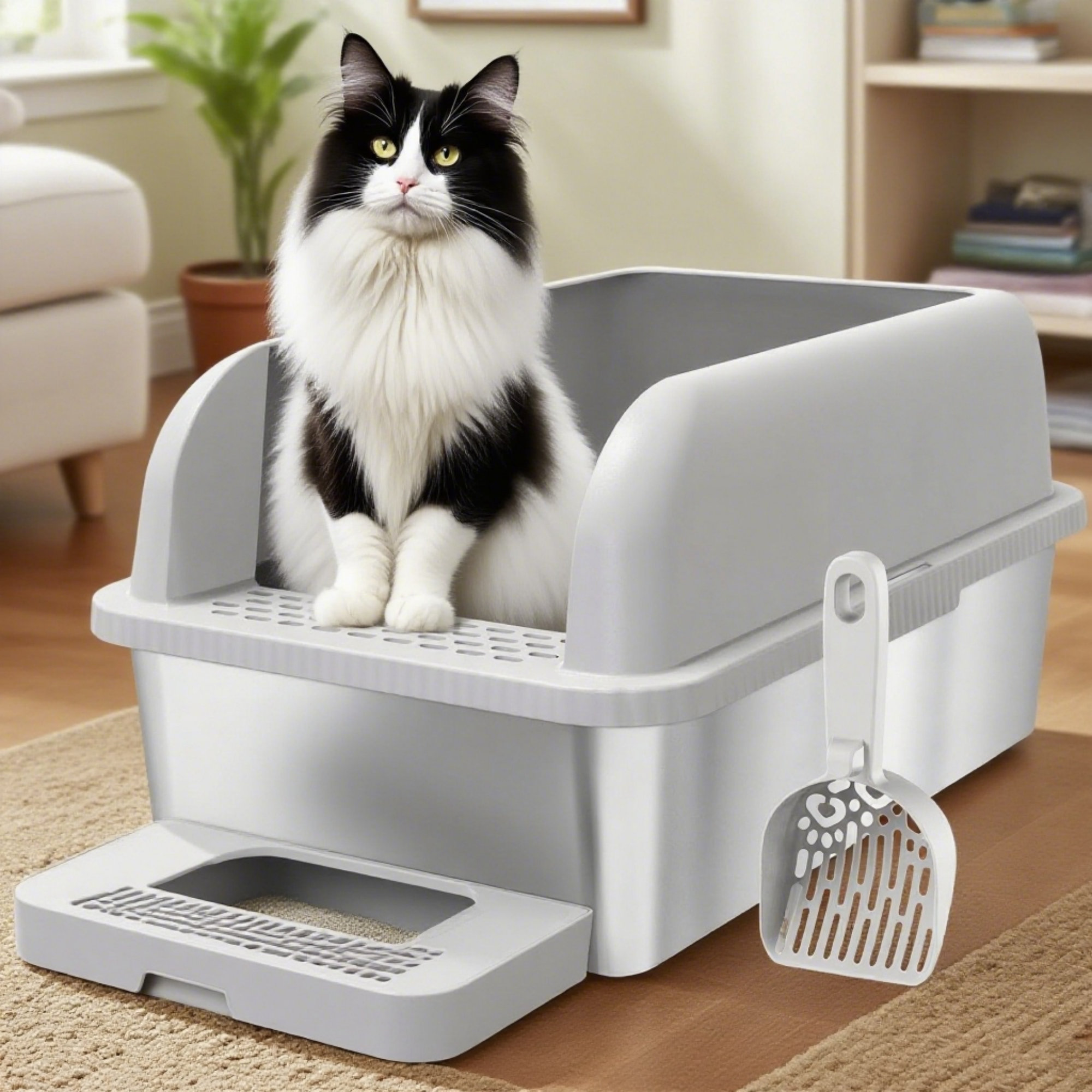 Tucker Murphy Pet™ Extra Large Stainless Steel Enclosed Cat Litter Box ...