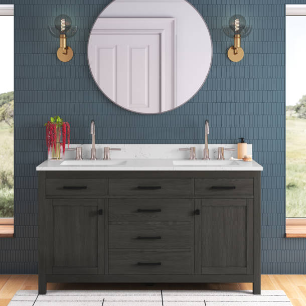 The Twillery Co.® Radstock 60" Double Bathroom Vanity Set & Reviews ...