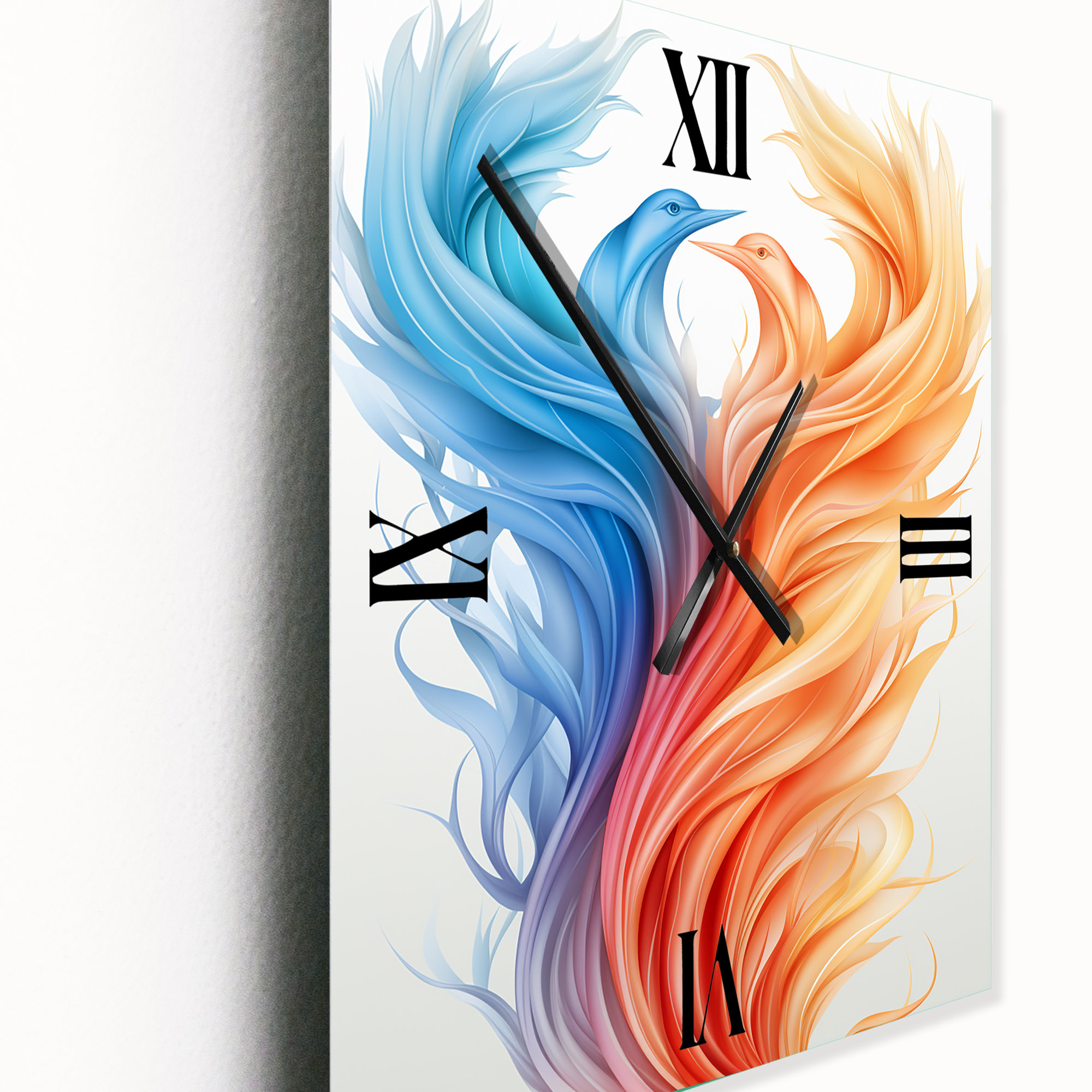 Design Art Liquid Purity Ink Wave Abstract Birdsred And Blue - Abstract ...