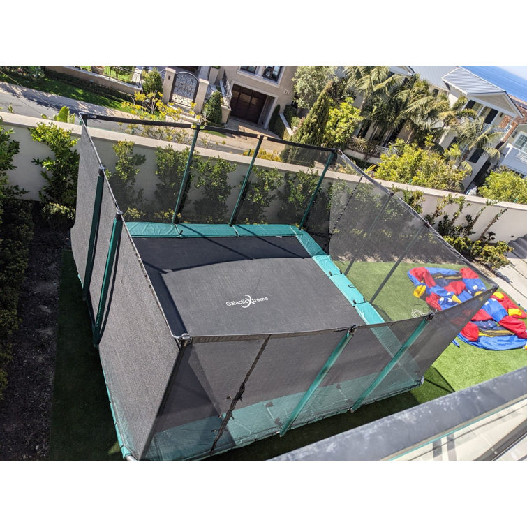 Galactic Xtreme 14' Rectangle Backyard Trampoline with Safety Enclosure ...