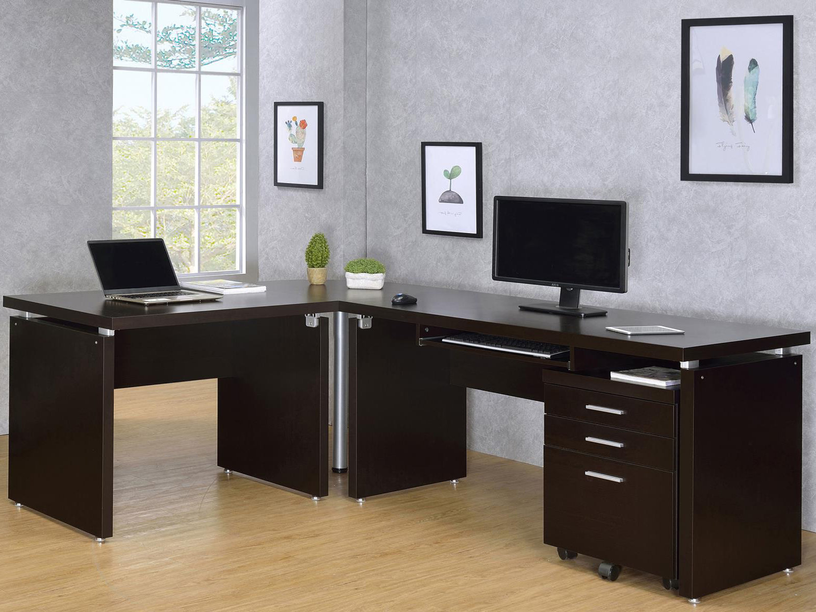Ebern Designs Treson 2 - Piece Office Set in Cappuccino | Wayfair