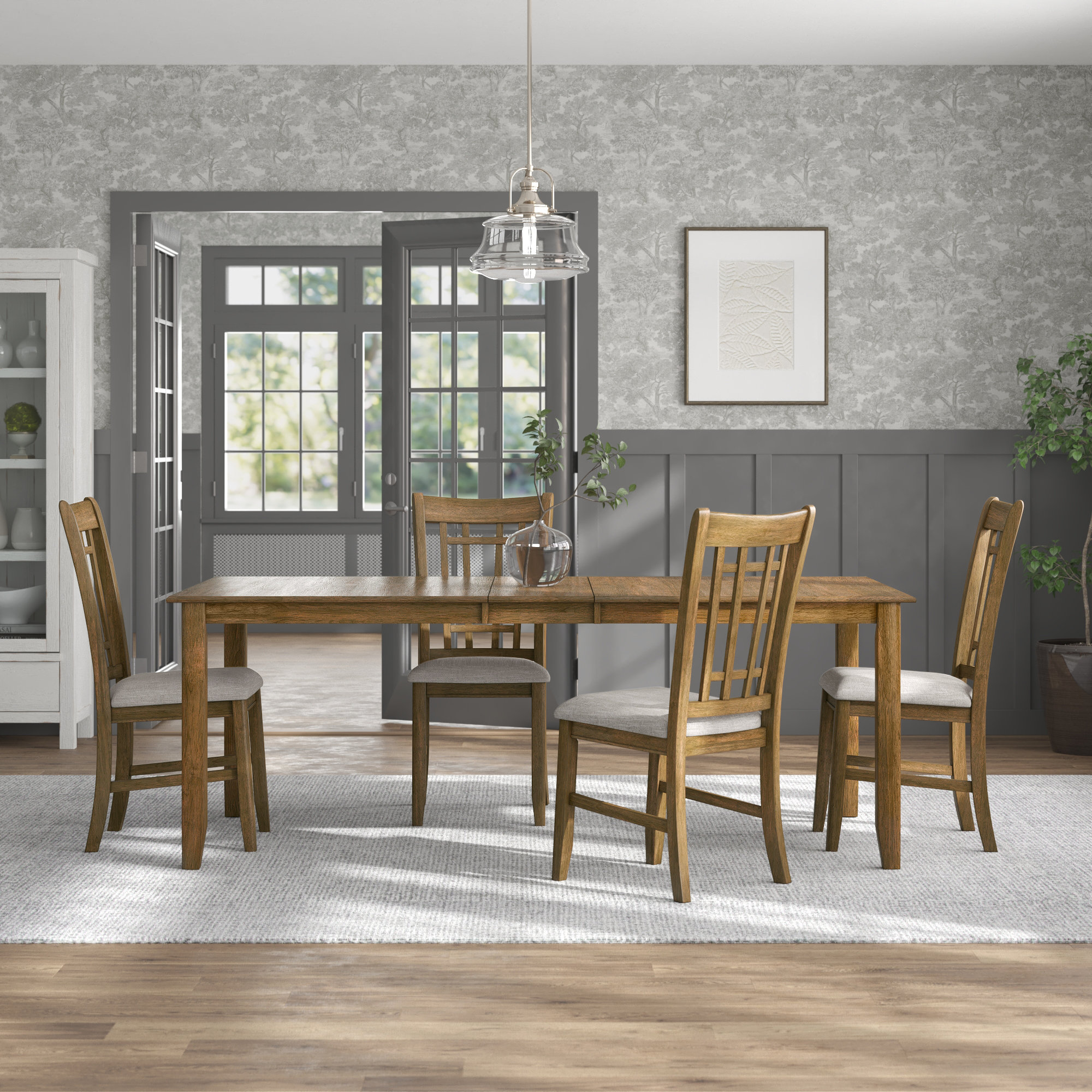 Laurel Foundry Modern Farmhouse® Karpinski Dining Set w/ Lattice Back ...