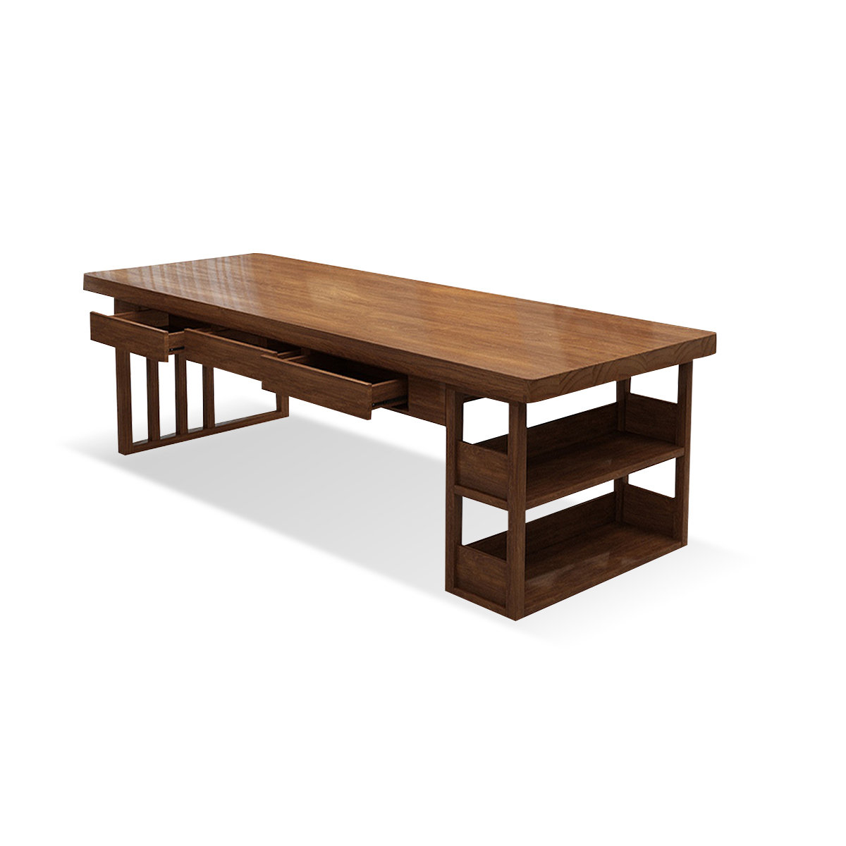 Corrigan Studio® Walnut Rectangular Solid Wood desks | Wayfair