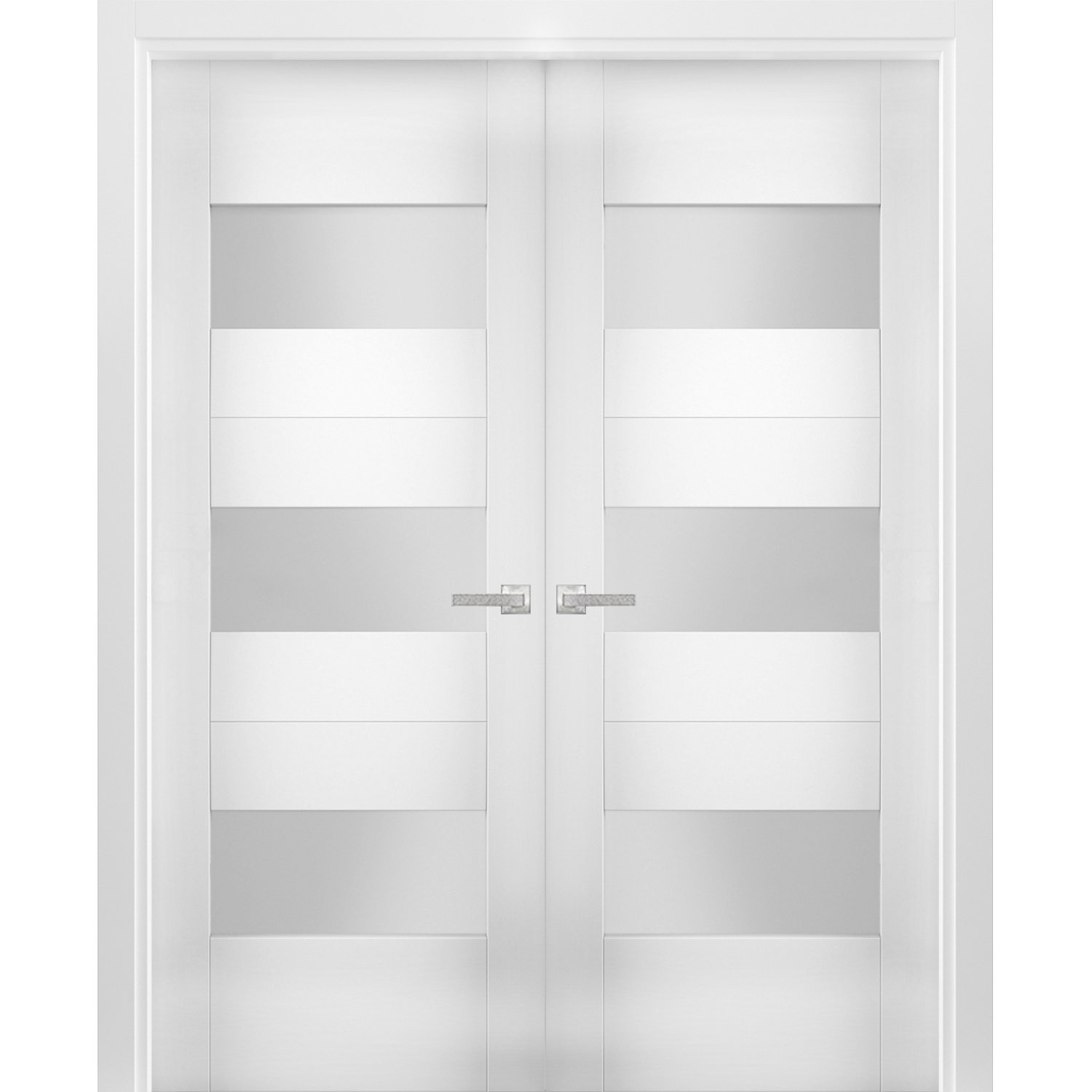 VDomDoors Sete Frosted Glass Standard White Doors | Wayfair