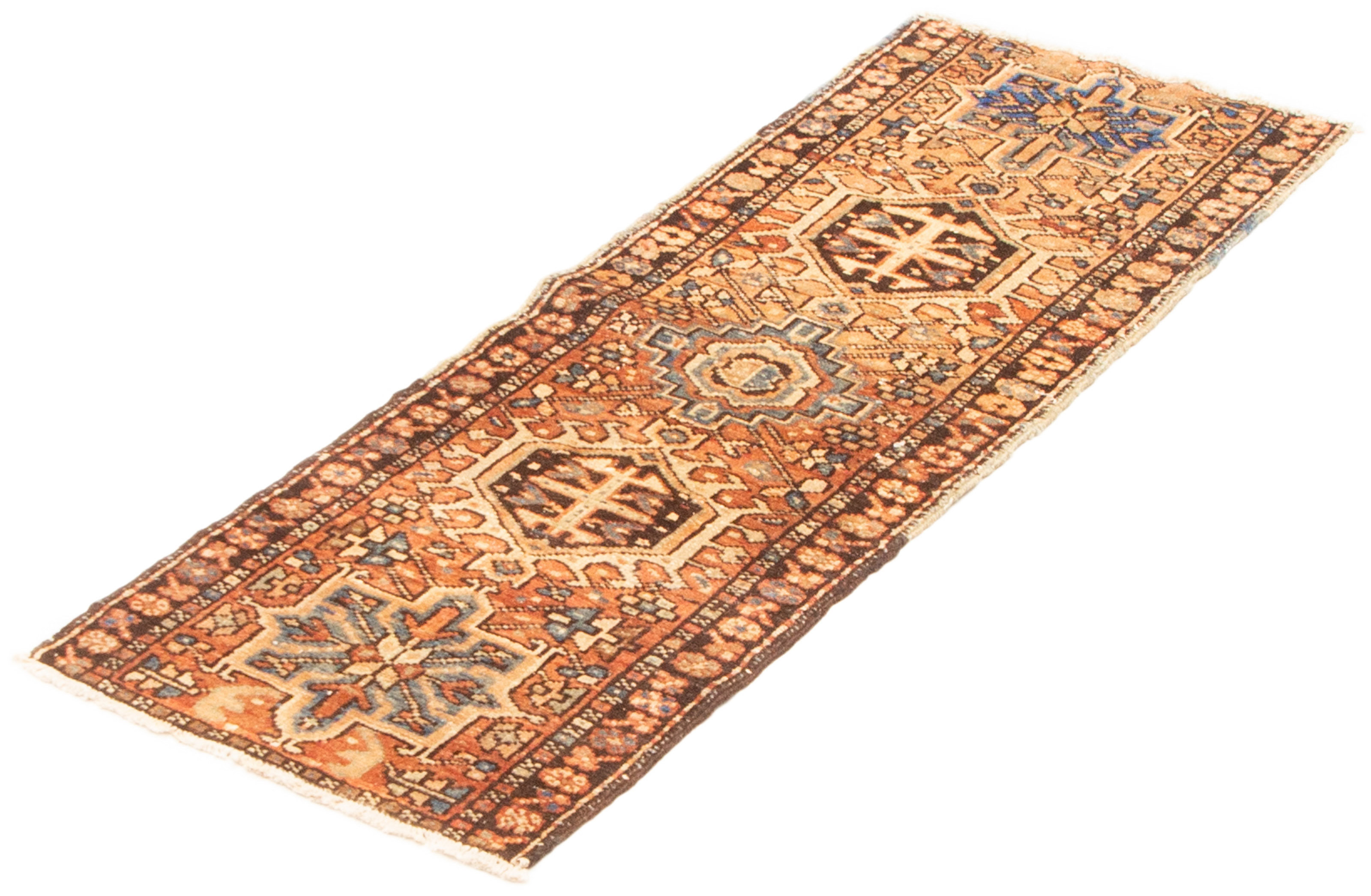 Isabelline One Of Kind Handmade Antalya Vintage Copper Rug 1'10" x 5'3 ...