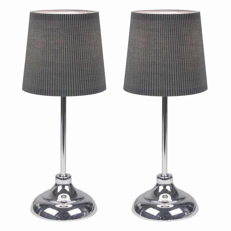 Marlow Home Co. Alco 34Cm Polished Chrome Plate Table Lamp Set ...