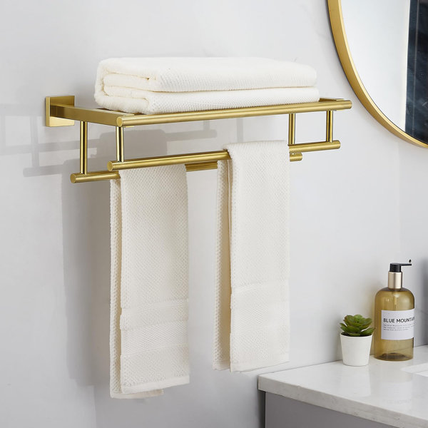 COAHAHA Brushed Gold Wall-Mounted Towel Rack, Sus304 Stainless Steel ...