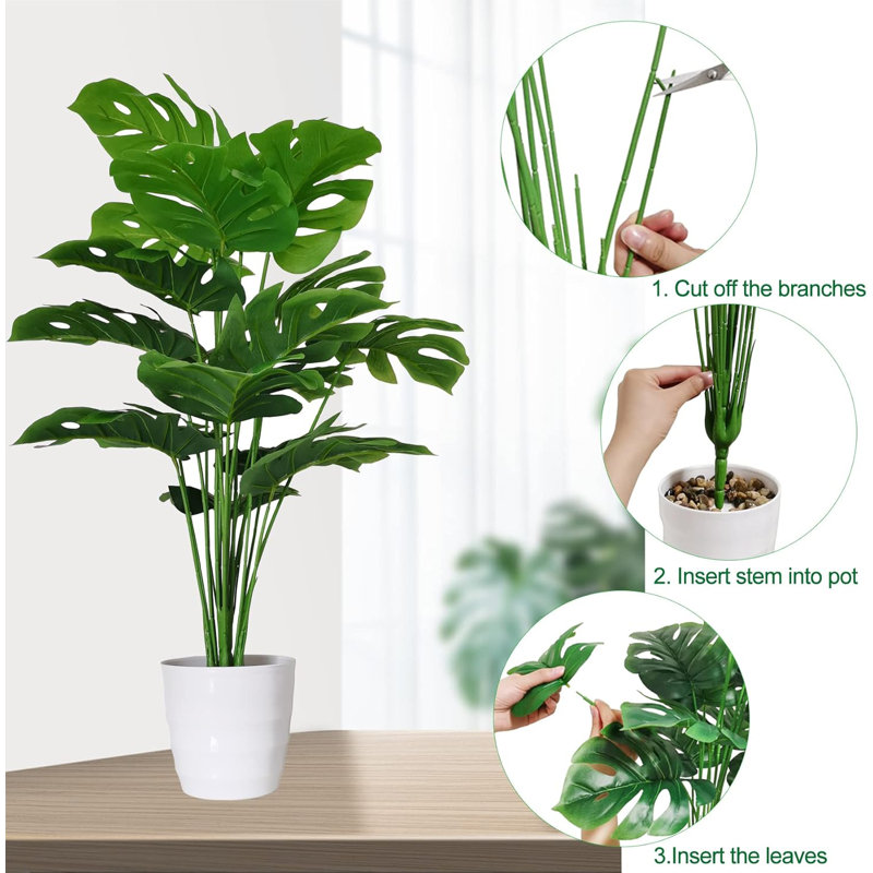 Primrue Set Of 2 Artificial Monstera Plants | Wayfair