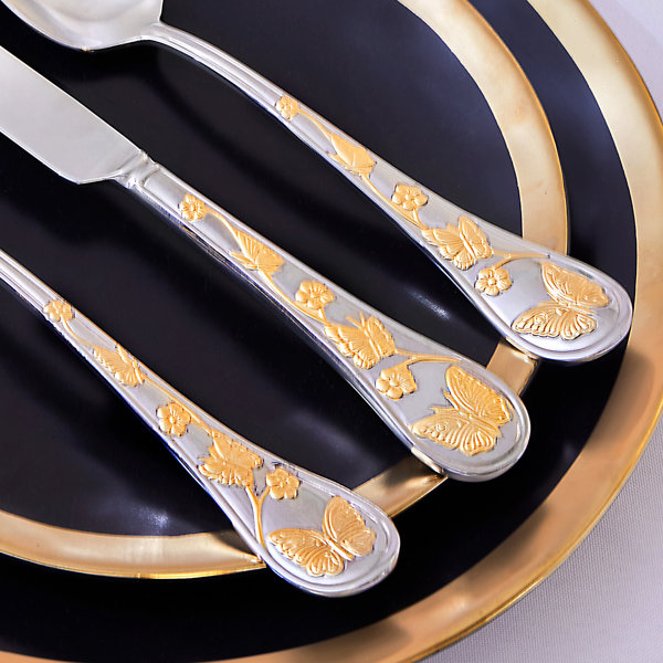 Godinger Silver Art Co Butterfly 20 Piece 18/10 Stainless Steel ...