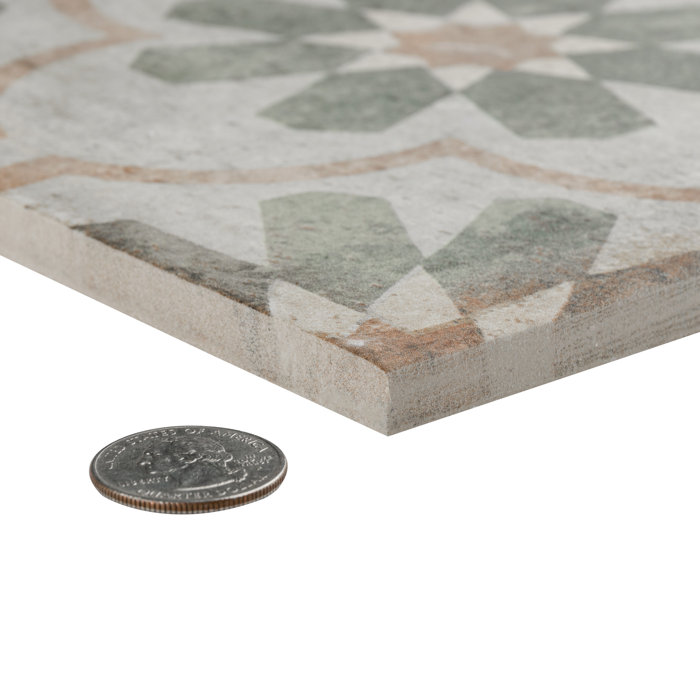 Merola Tile D'Anticatto Decor Florence 9" x 9" Porcelain Patterned Wall ...