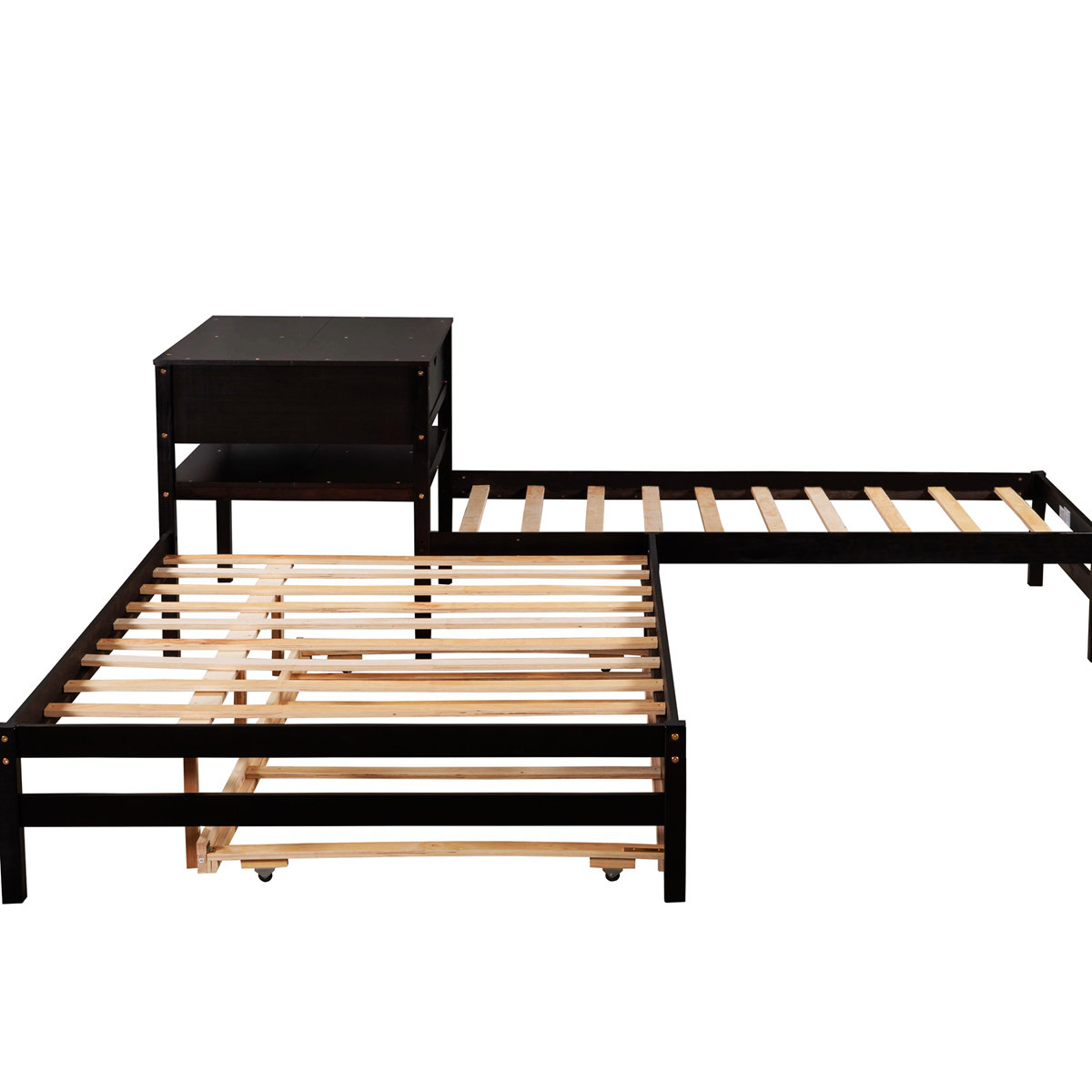 Red Barrel Studio® L-Shaped Platform Beds With Trundle And Drawers ...