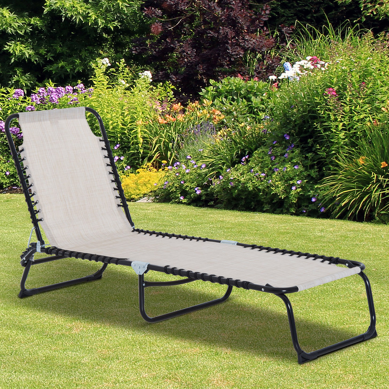 Sol 72 Outdoor™ Lit de plage inclinable réglable à 4 niveaux Sherlyn et ...