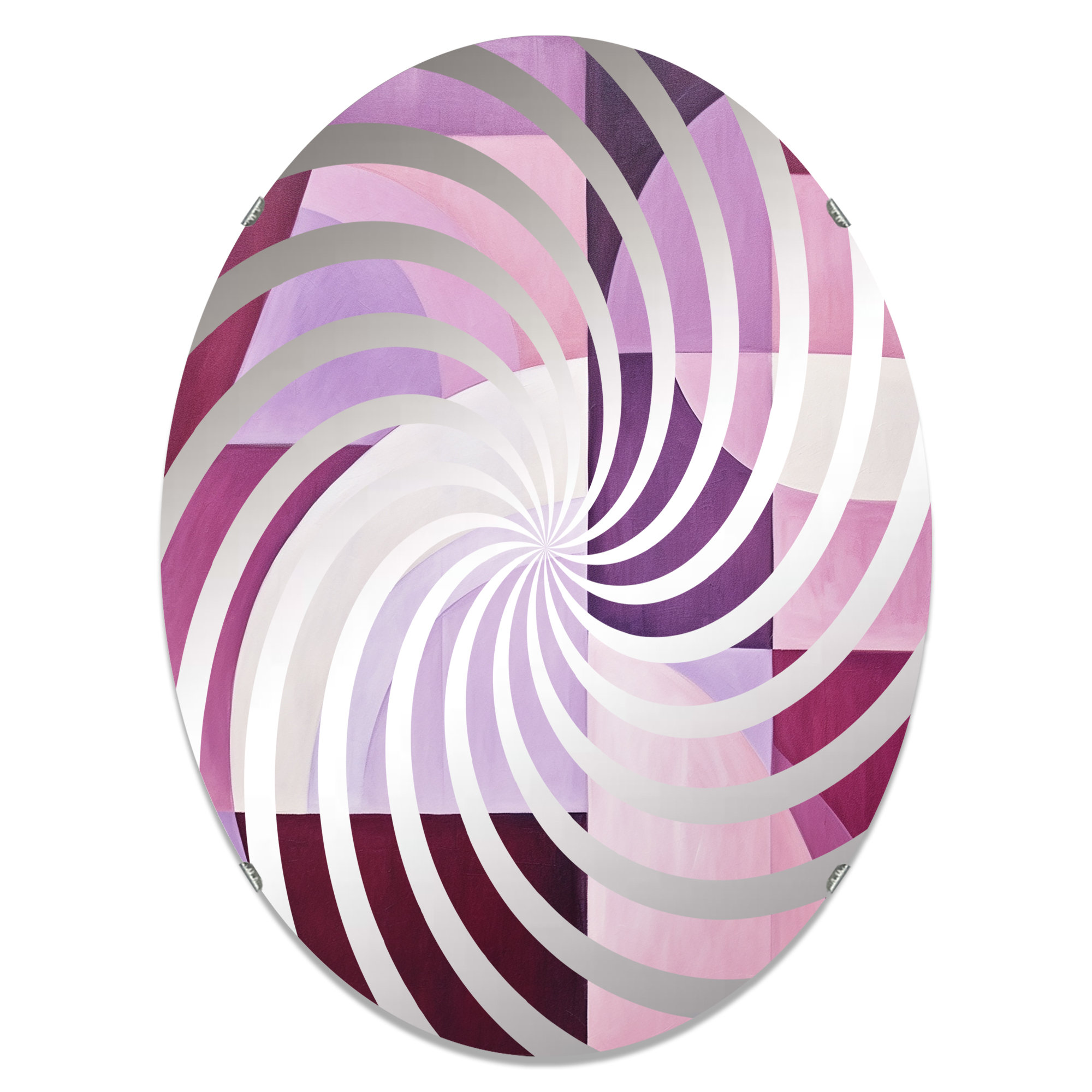 East Urban Home Mauve Motion Abstract Shapes - Vortex Decorative Mirror ...