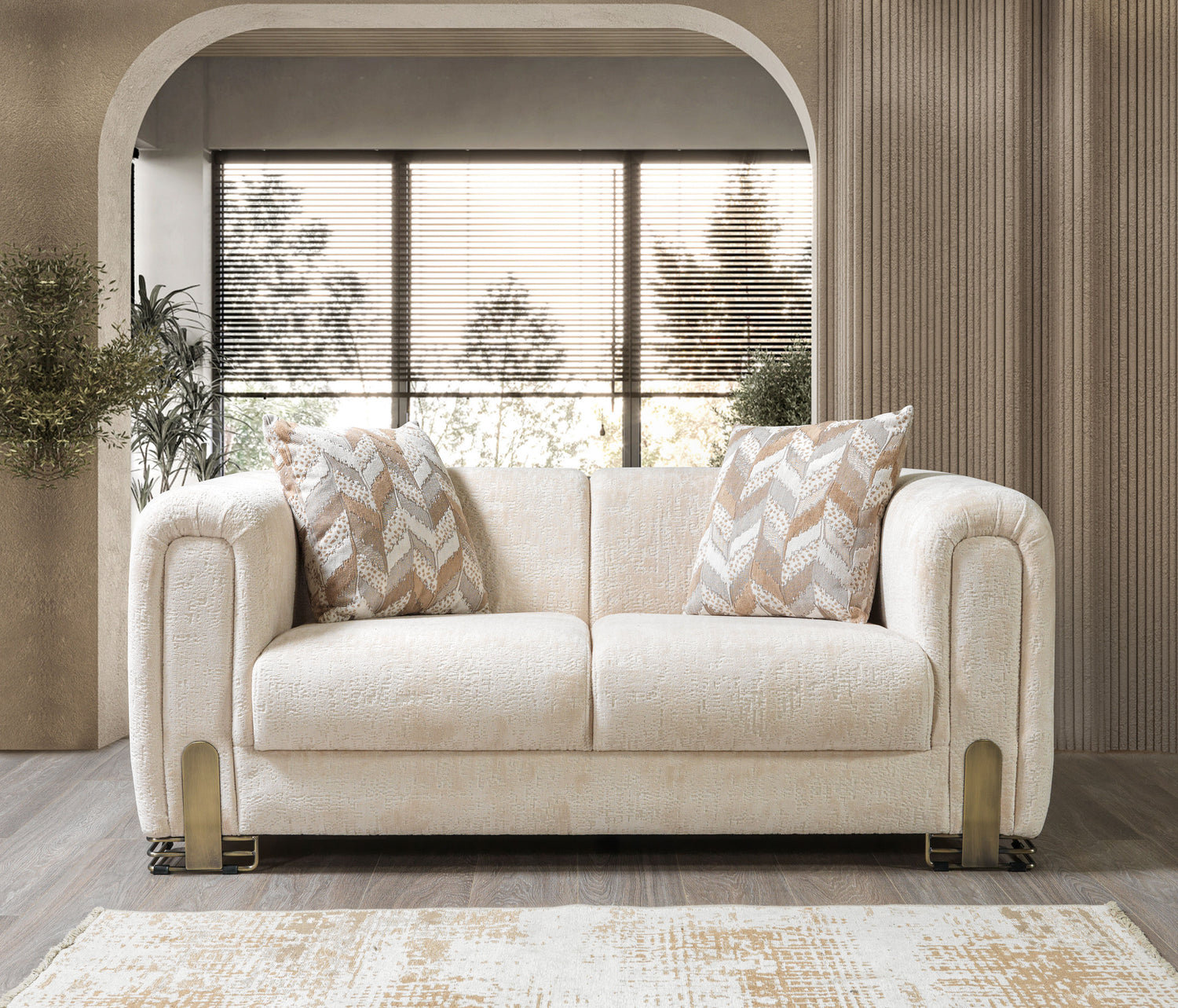 Everly Quinn Brenda Boucle Sofa 93" & Loveseat 71" - Wayfair Canada