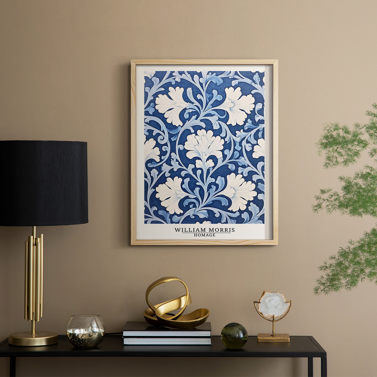 Ebern Designs WM MORRIS Series DIV Framed Print - Solid Wood | Wayfair