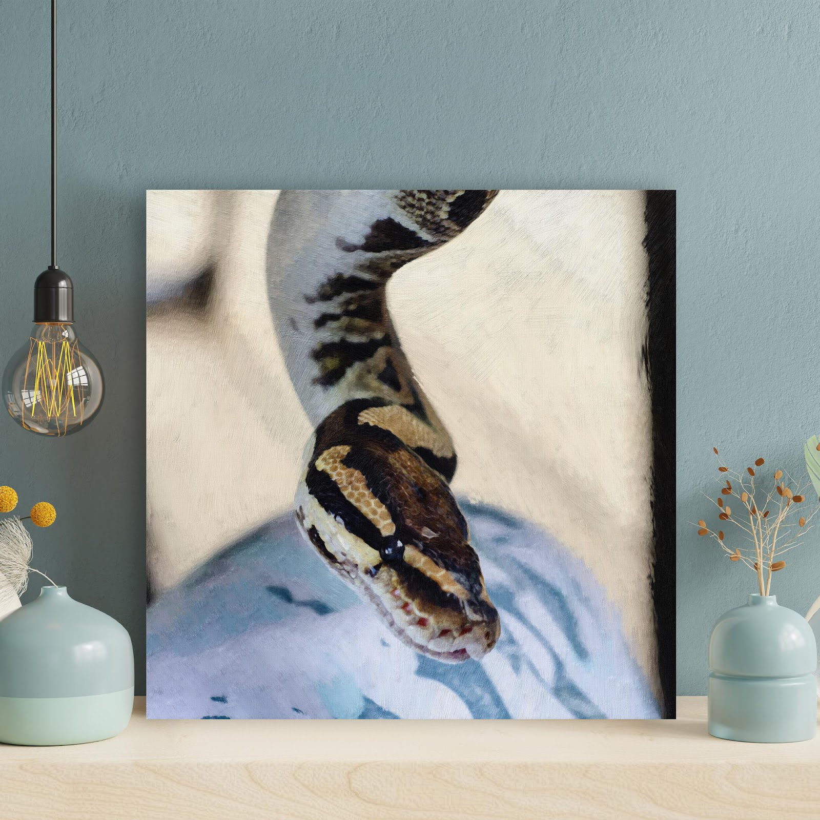 Latitude Run® Brown And Grey Snake - Wrapped Canvas Painting - Wayfair ...