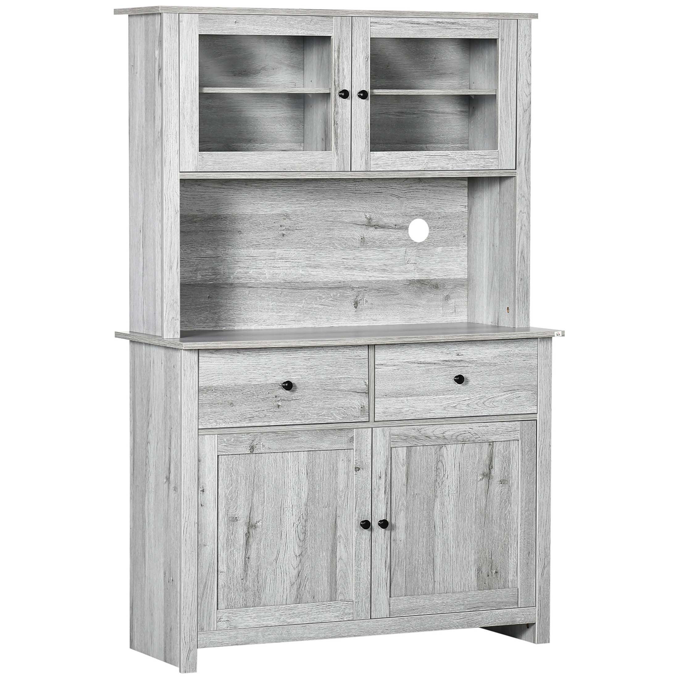 Latitude Run® 63.5 Inch Kitchen Buffet With Hutch, Pantry Storage ...