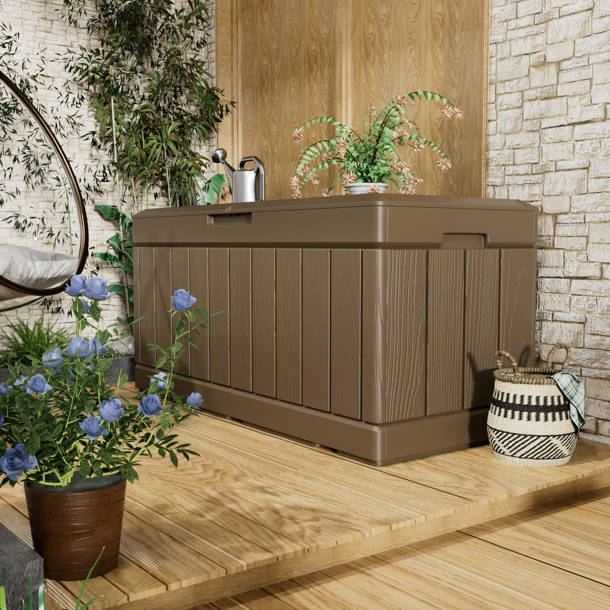 Edrosie Inc 121 Gallons Water Resistant Resin Lockable Deck Box ...