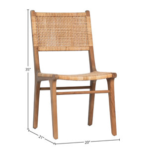 Dovetail Furniture Emo Natural Finish Teak And Natural Woven Rattan ...