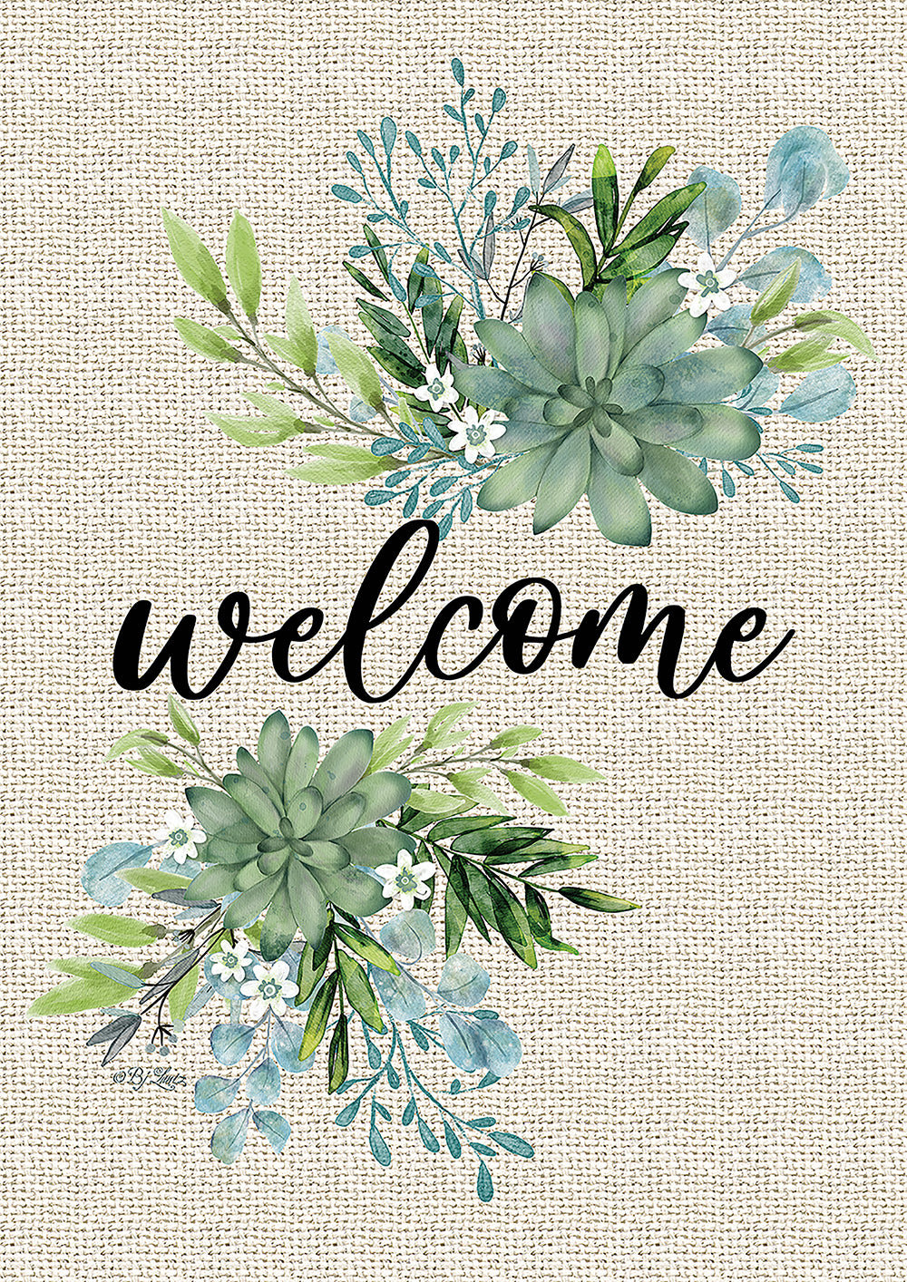 Toland Home Garden Toland Burlap Welcome Flower Inch Spring Flag Summer ...