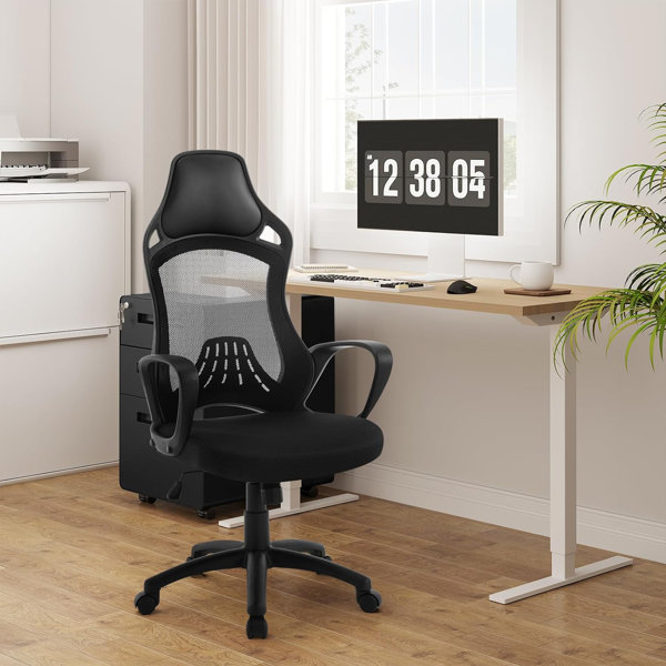 Inbox Zero Aubert Mesh Office Chair with Headrest | Wayfair.co.uk