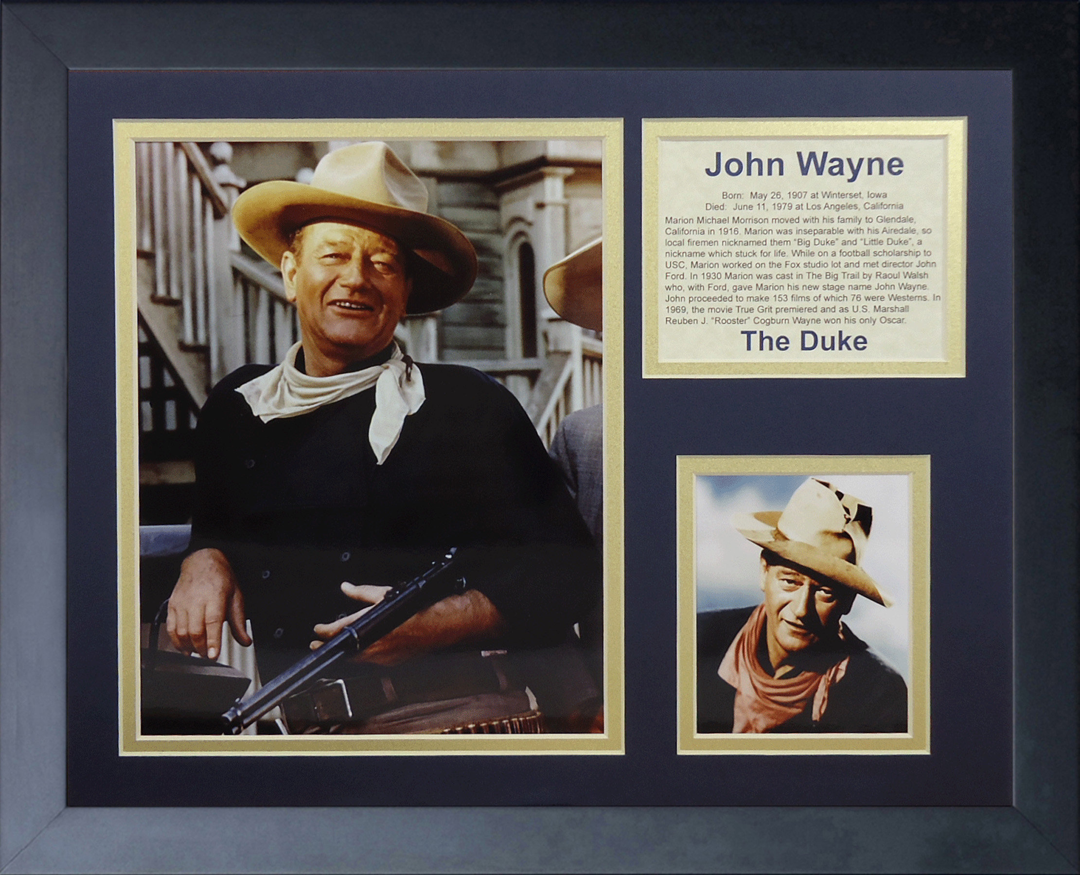 Legends Never Die John Wayne - Wayne Color II Framed Memorabili | Wayfair