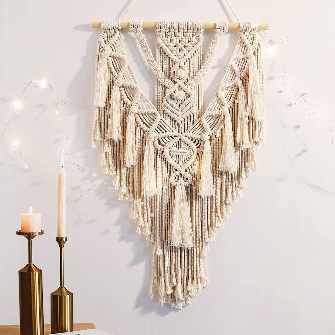 Dakota Fields Macrame Boho Wall Hanging Decor, Geometric Woven Tapestry ...