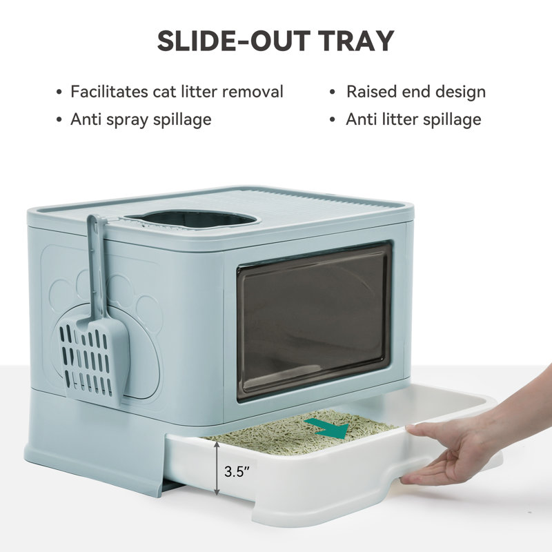 Archie & Oscar™ Dawlish Wide Entry Jumbo Foldable Cat Litter Box ...