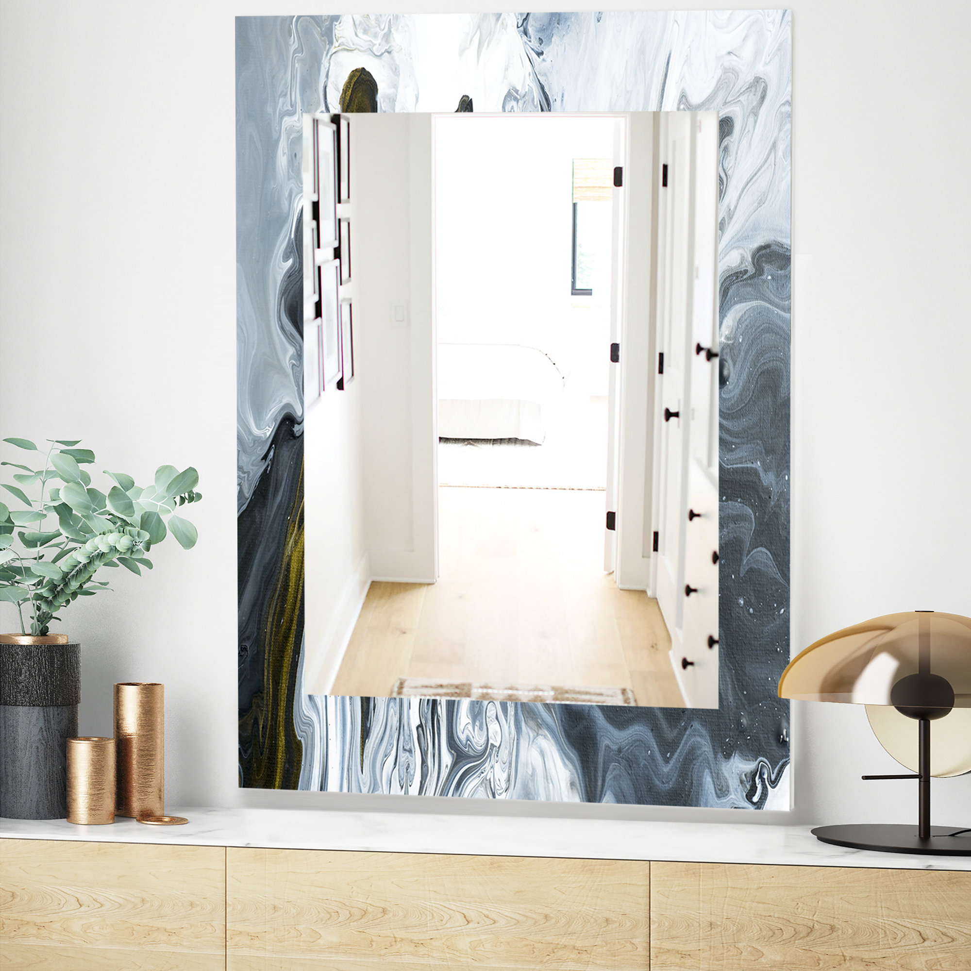 East Urban Home Marbled Geode 14 Accent Mirror | Wayfair