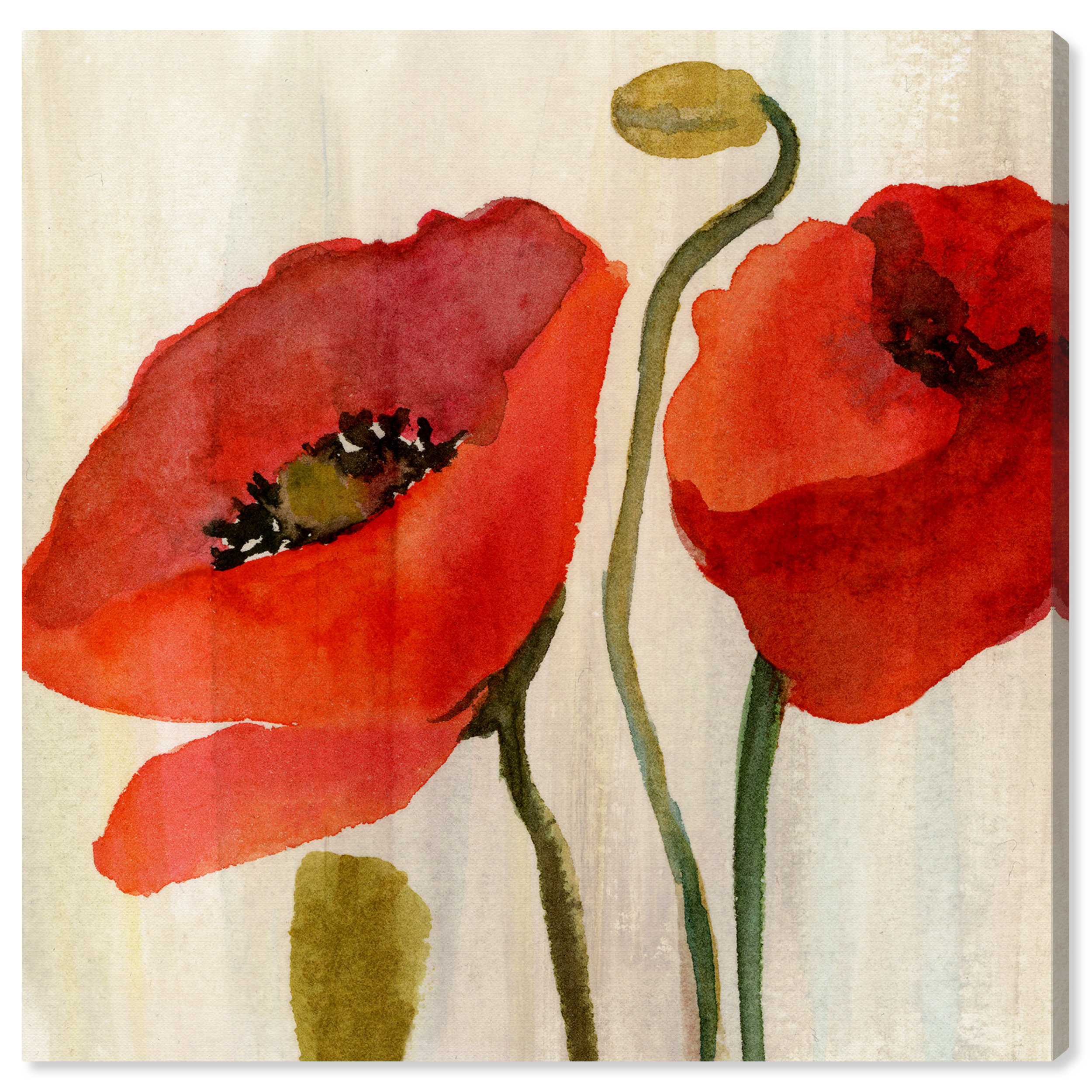 House of Hampton® Red Flowers - Painting Print on Canvas | Wayfair