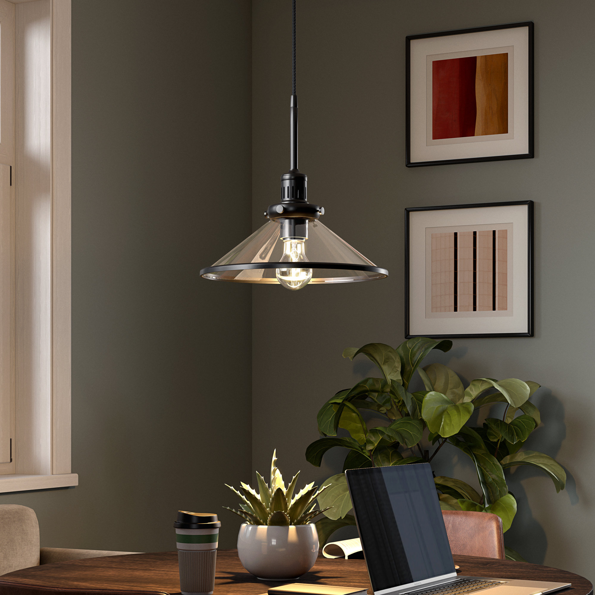 17 Stories Milo 1 - Light Single Cone Pendant | Wayfair