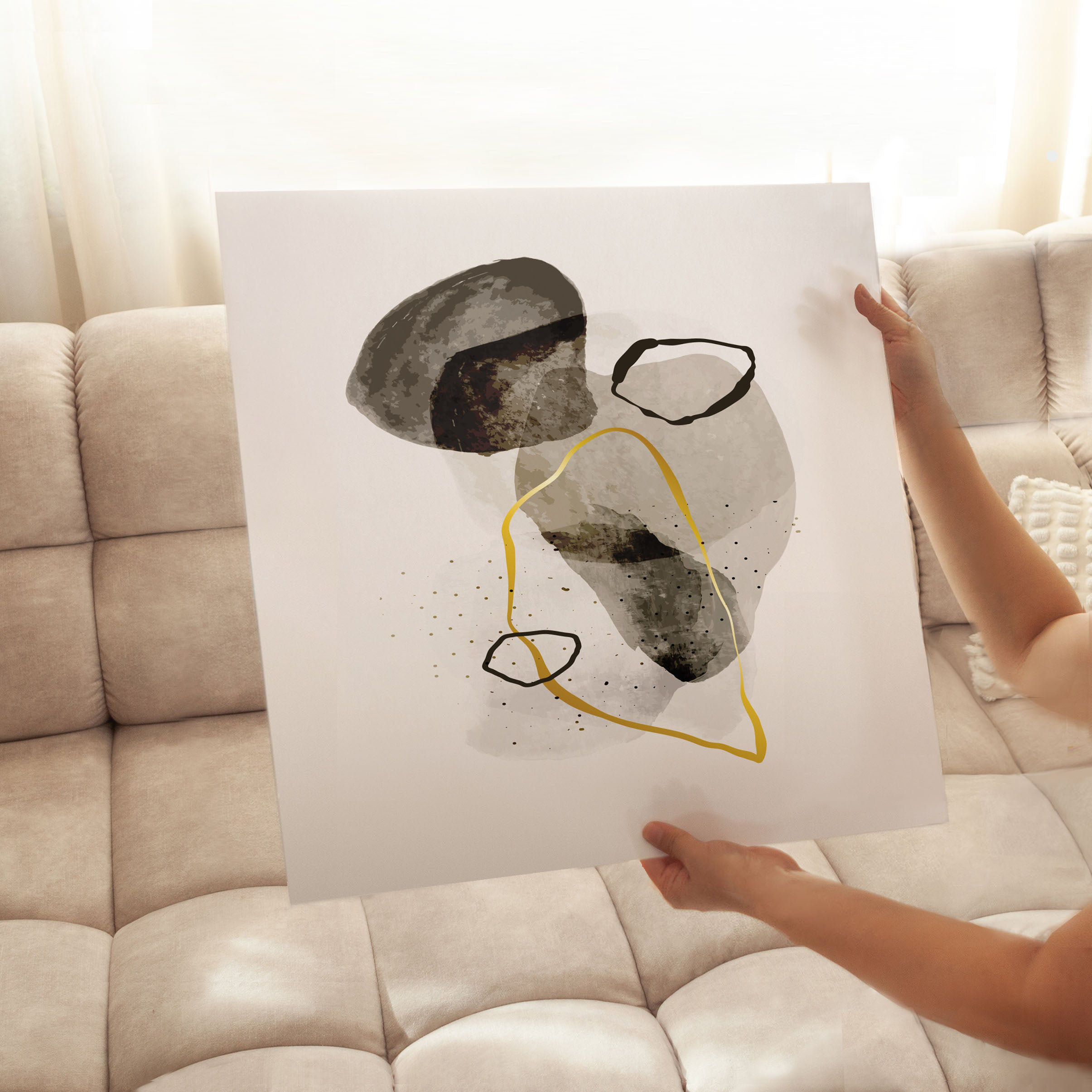 Mercer41 Abstract Infinite Balance III Mid-Century Modern Unframed Art ...