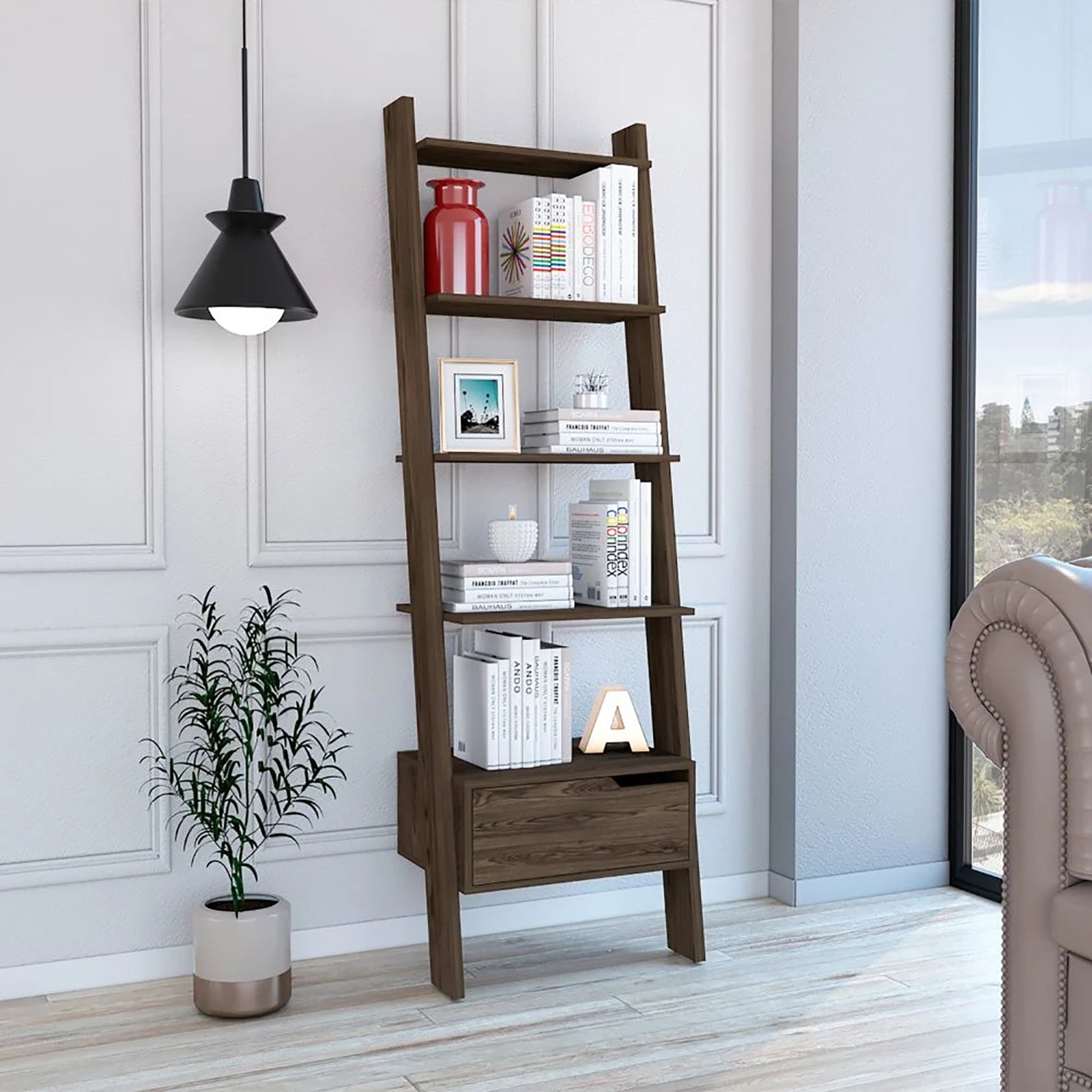 17 Stories Yansi Ladder Storage Bookcase | Wayfair