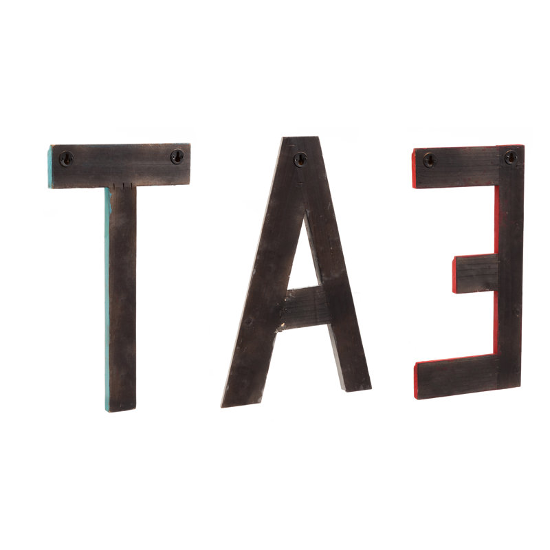 Trent Austin Design® Solid Wood "EAT" Letters Weathered Wall Decor ...