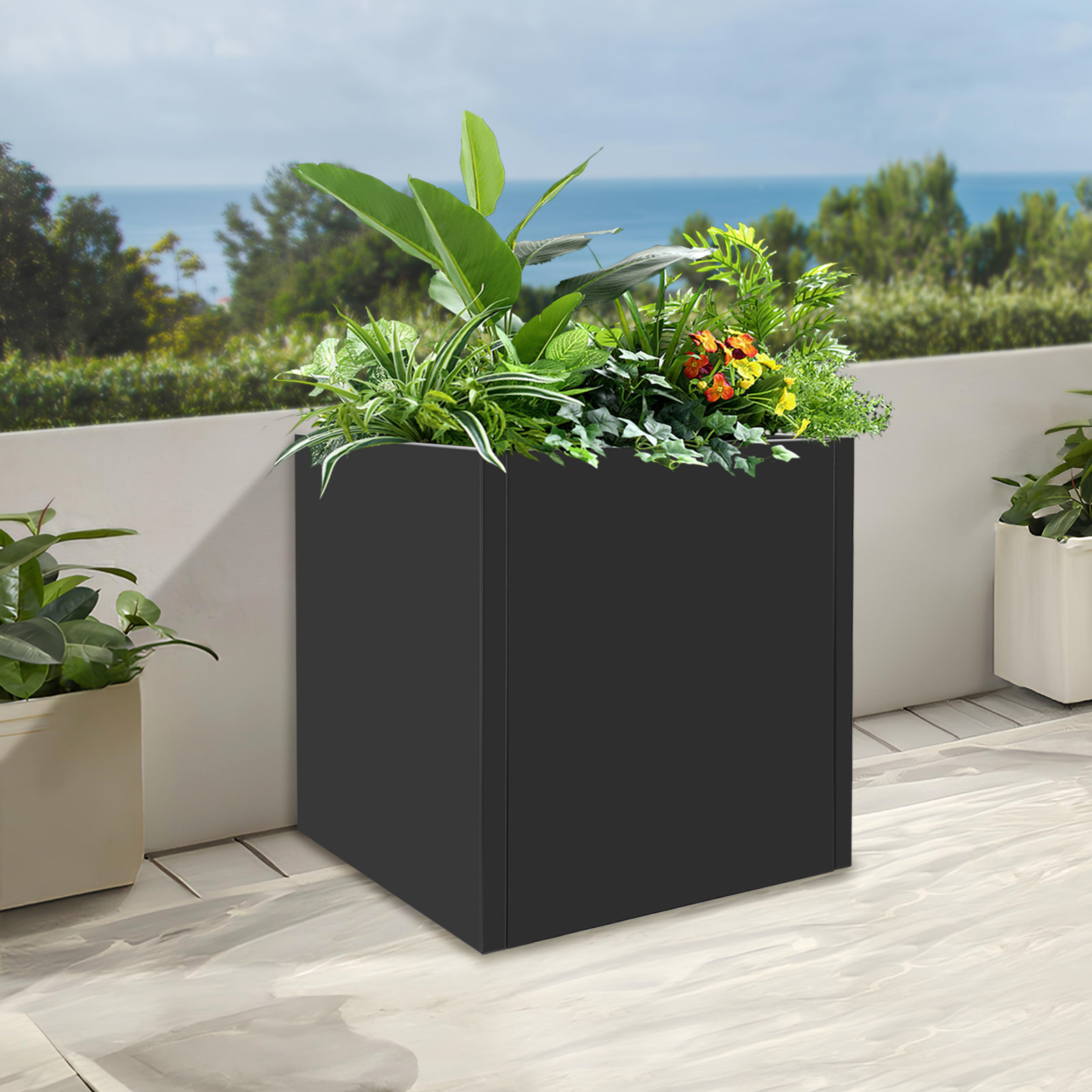 Ebern Designs Garden Metal Square Planter Box | Wayfair