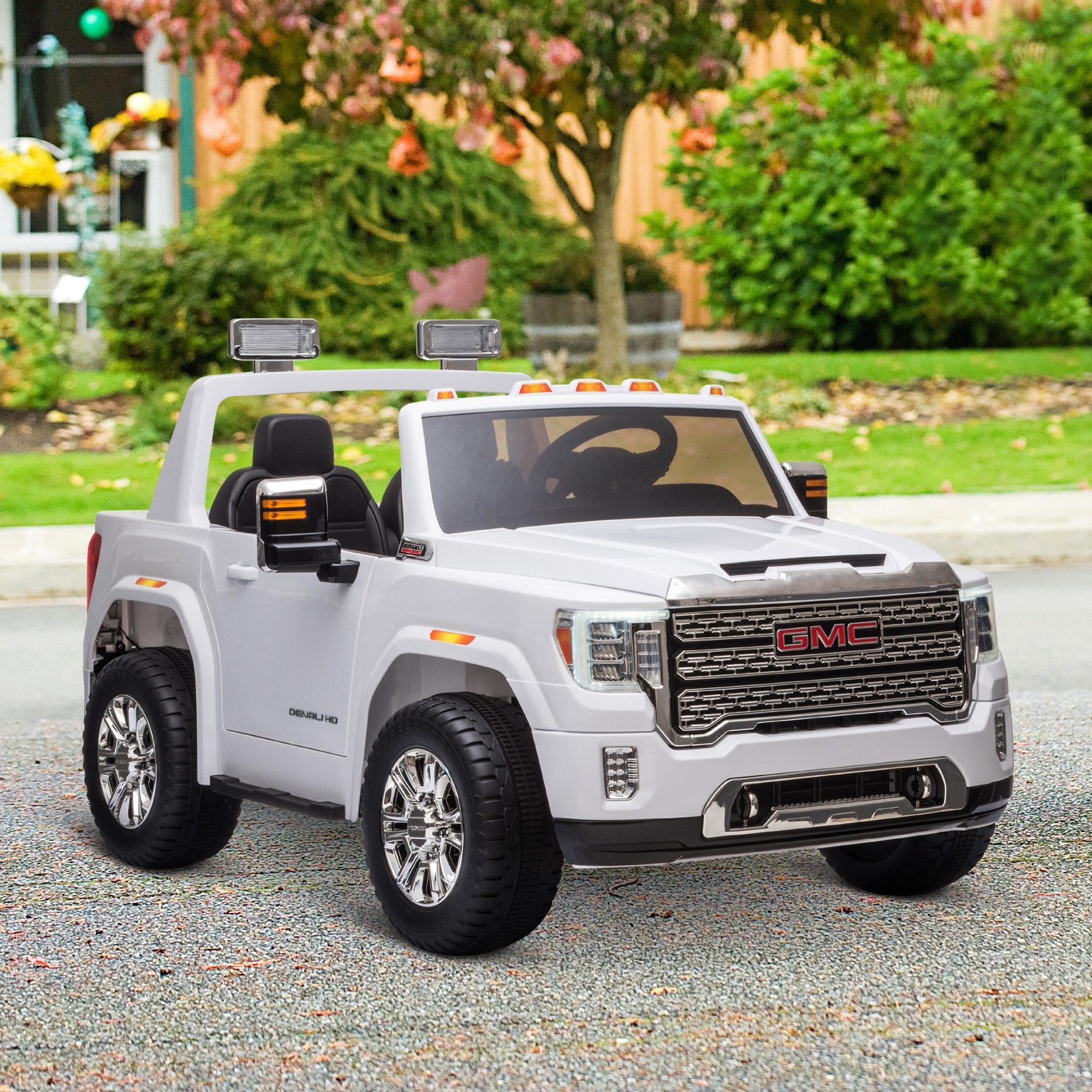 Aosom 12V Battery Kids GMC Sierra HD Ride-On Toy with Remote Control ...