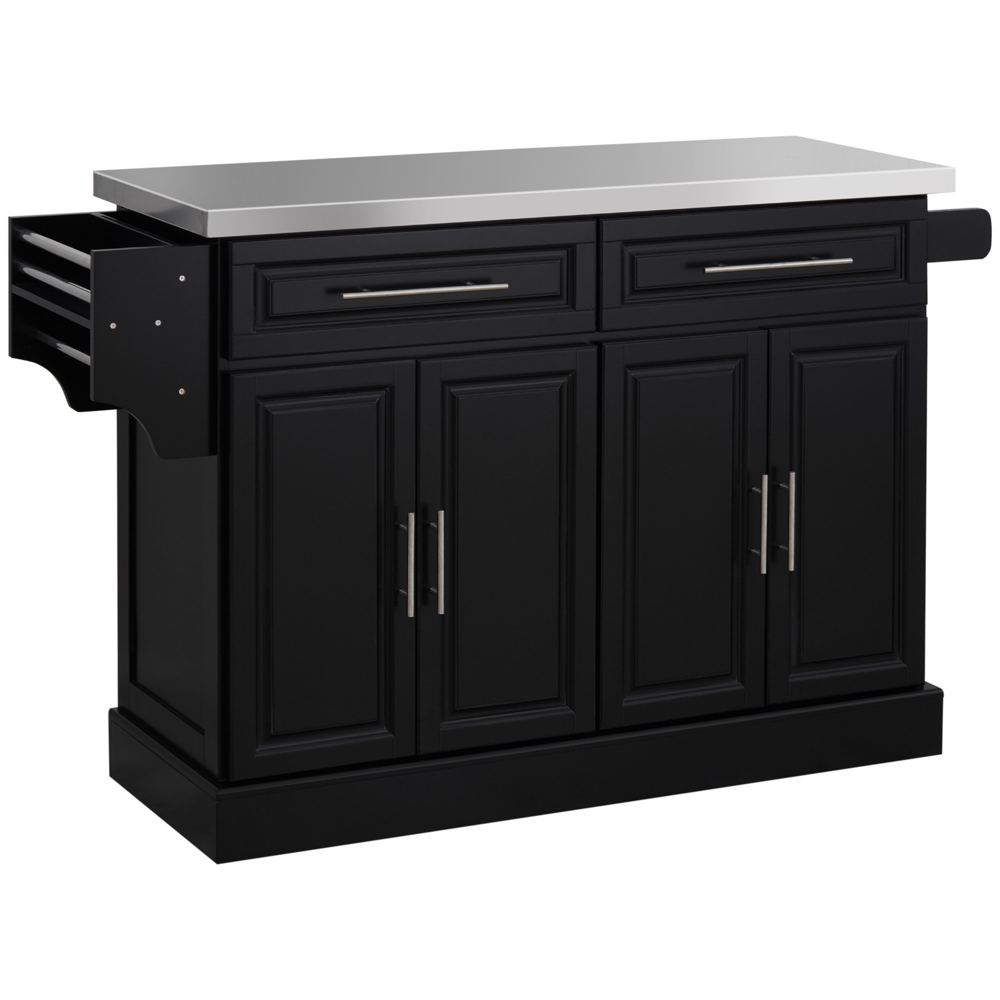 HomCom Metal Kitchen Island & Reviews | Wayfair